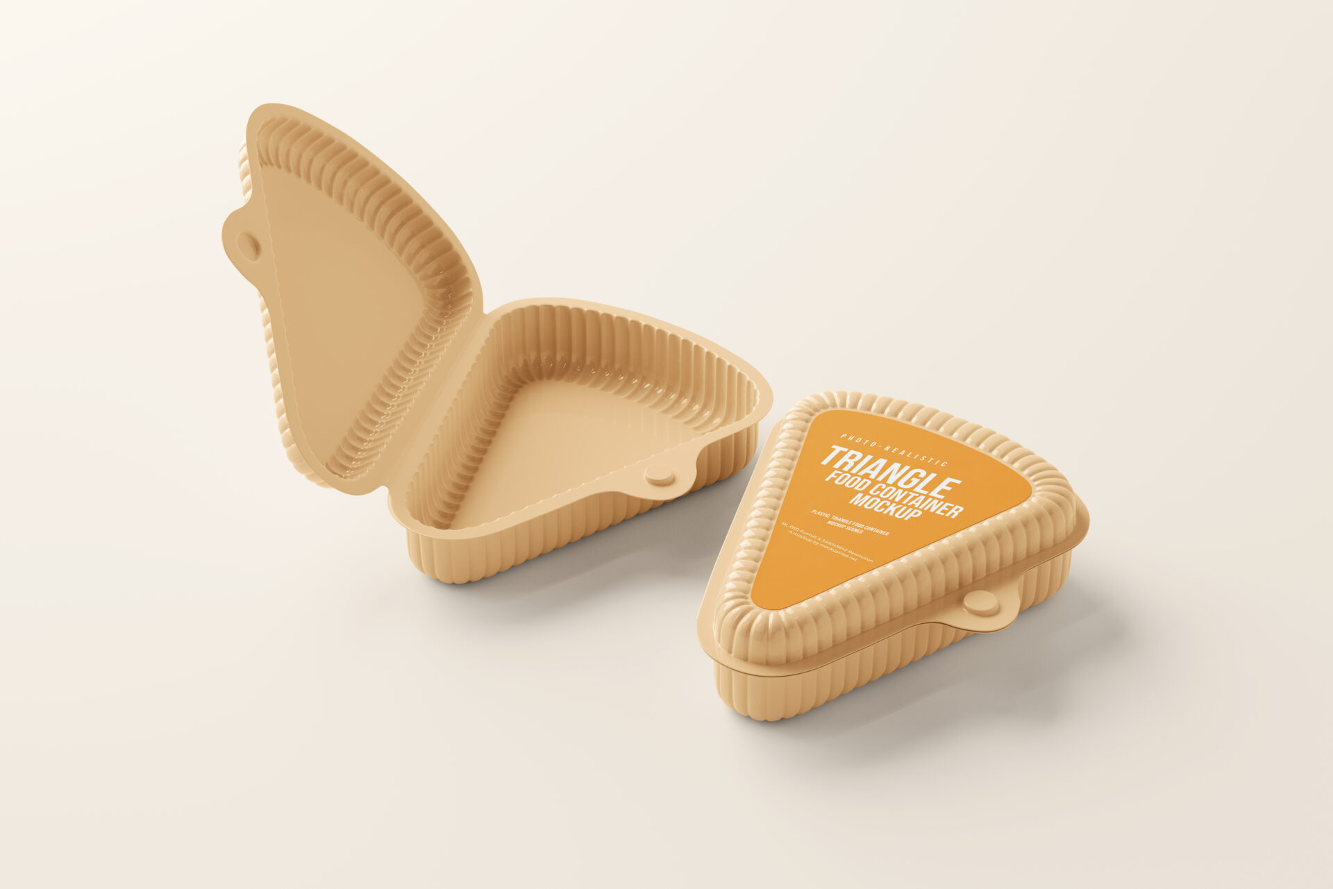 Triangle Food Container Mockup - Mockup Free