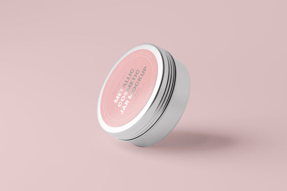 Flat Metallic Jar Mockups - Mockup Free