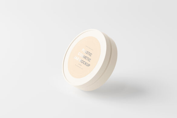 Flat Plastic Cosmetic Jar Mockups - Mockup Free