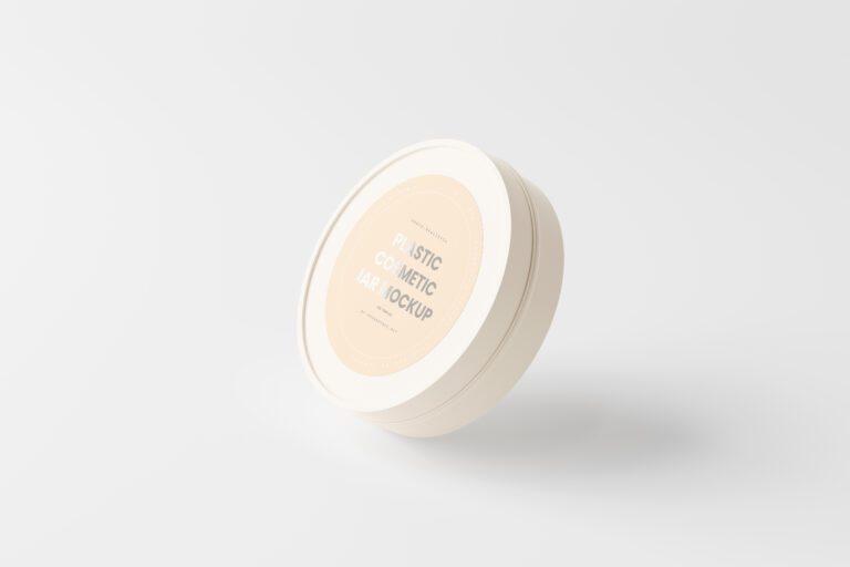 Flat Plastic Cosmetic Jar Mockups - Mockup Free