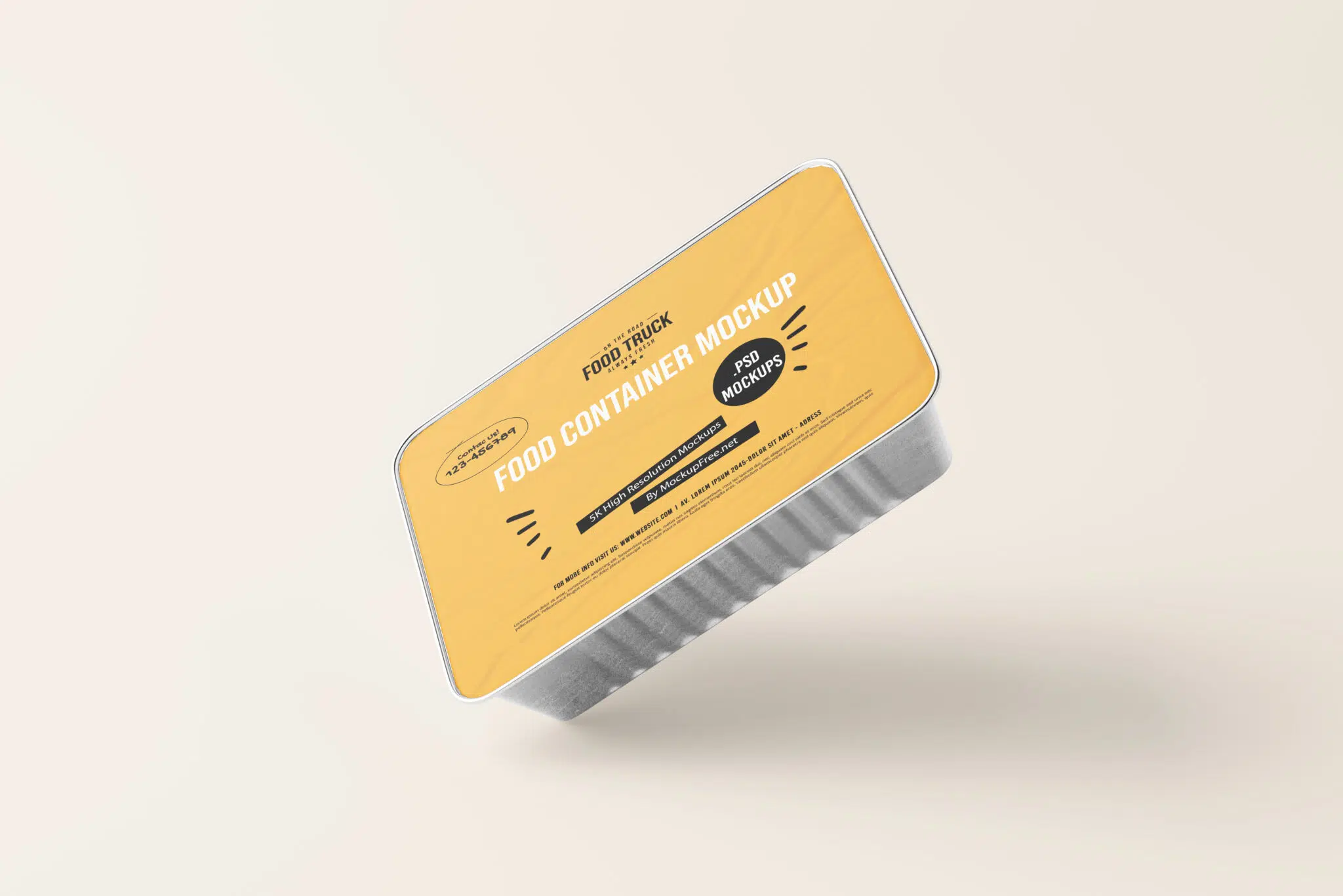 Large Aluminum Food Container Box Mockup - Mockup Free