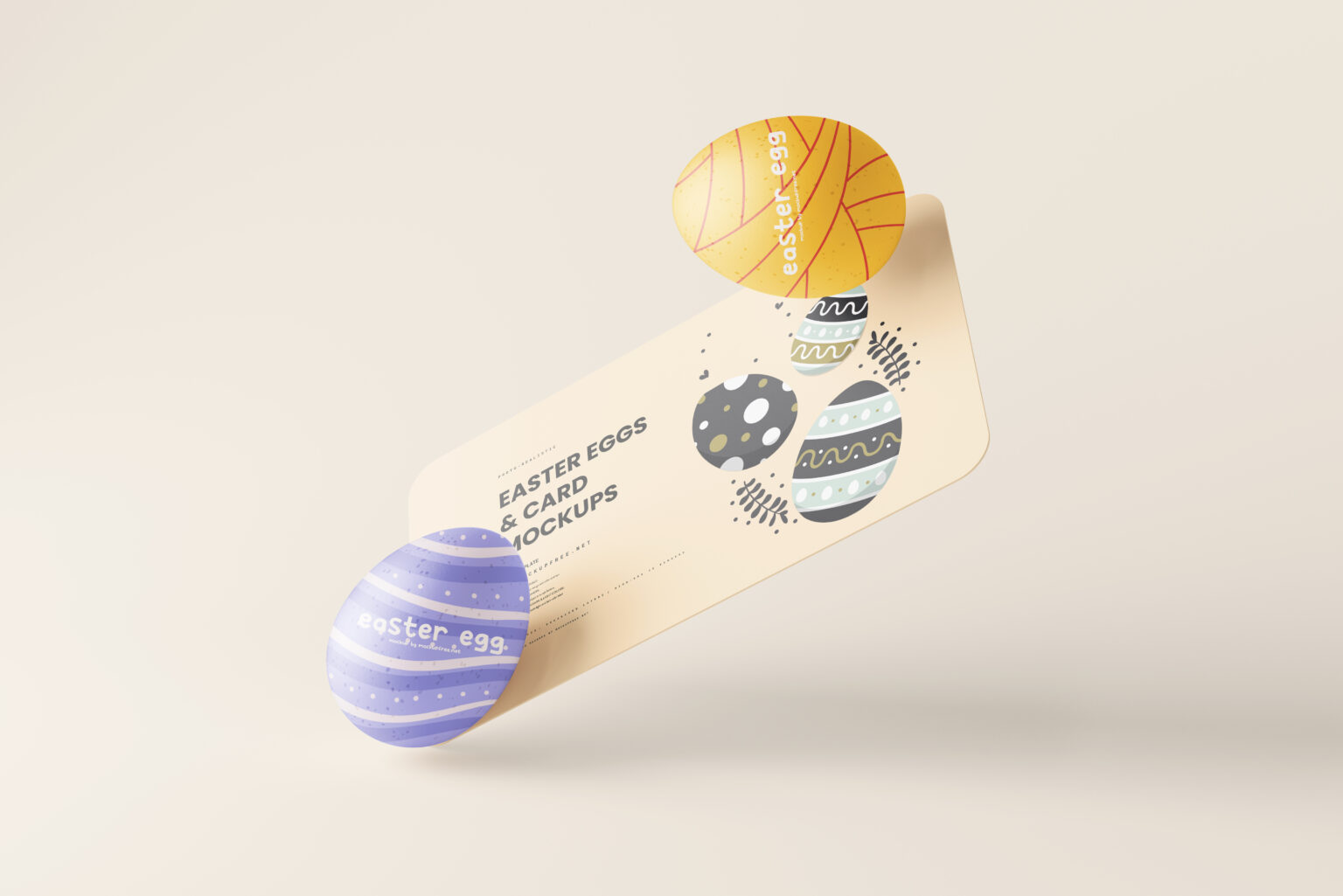 Easter Eggs & Card Mockups - Mockup Free