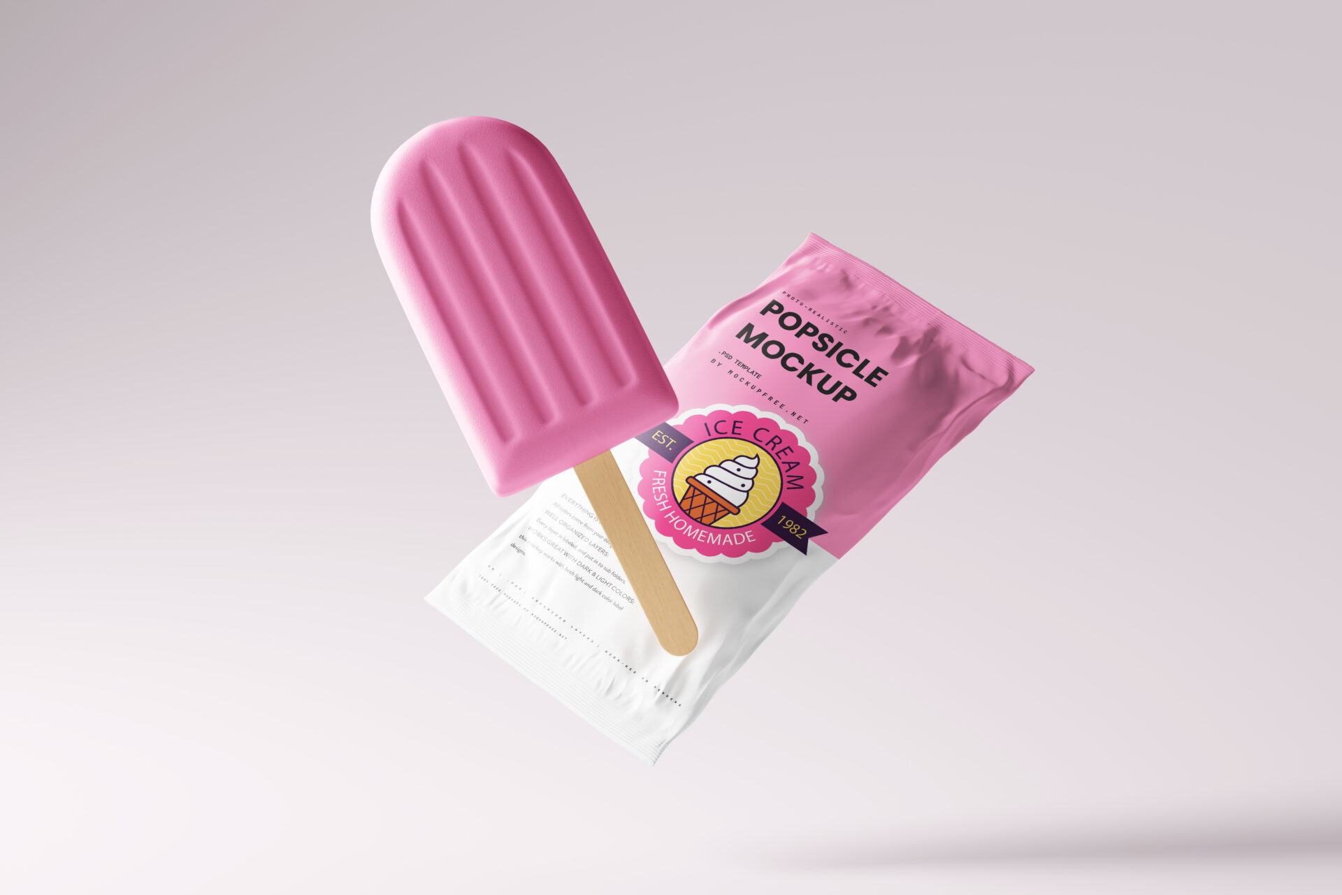 Popsicle Ice Cream Packaging Mockup - Mockup Free
