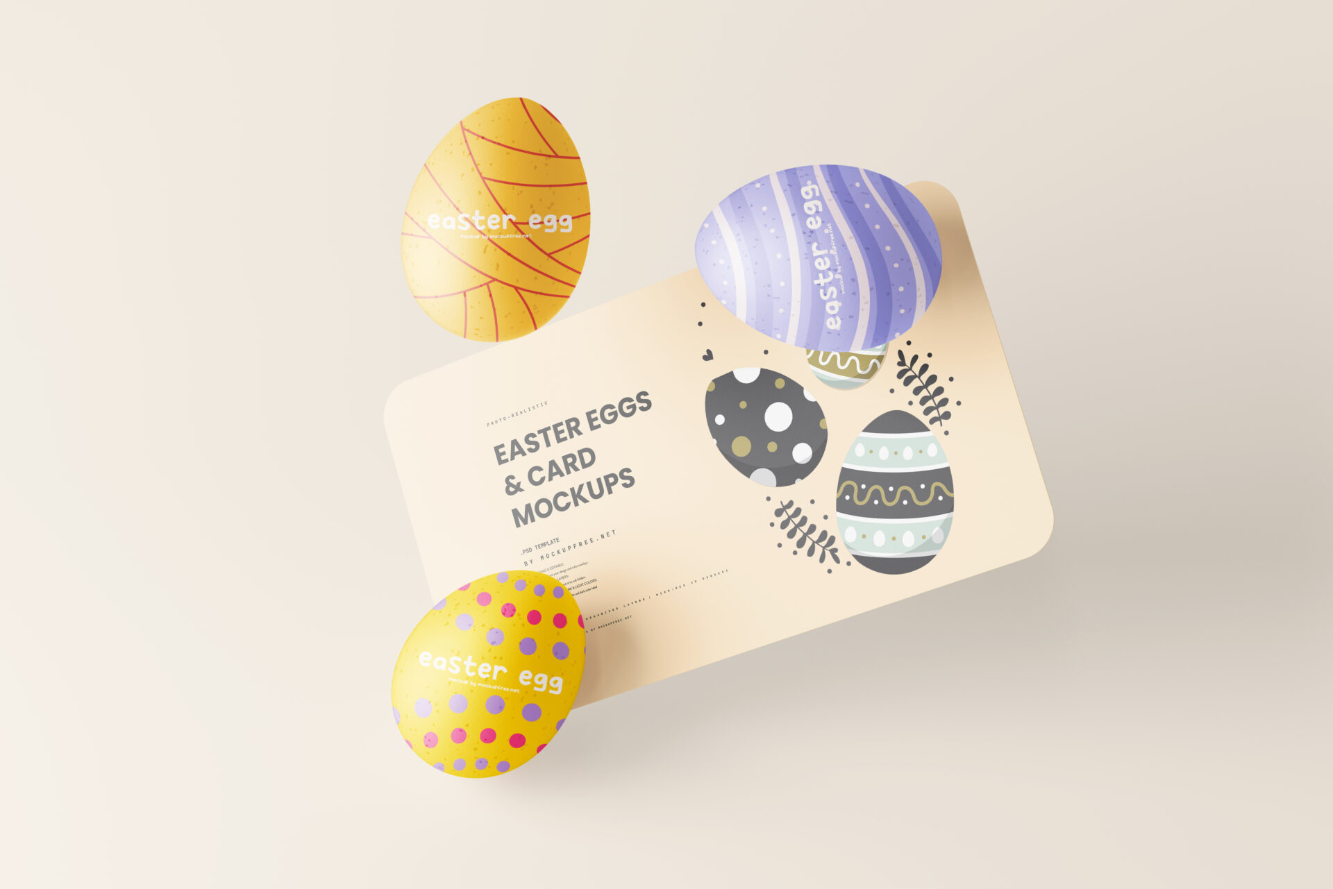 Easter Eggs & Card Mockups - Mockup Free