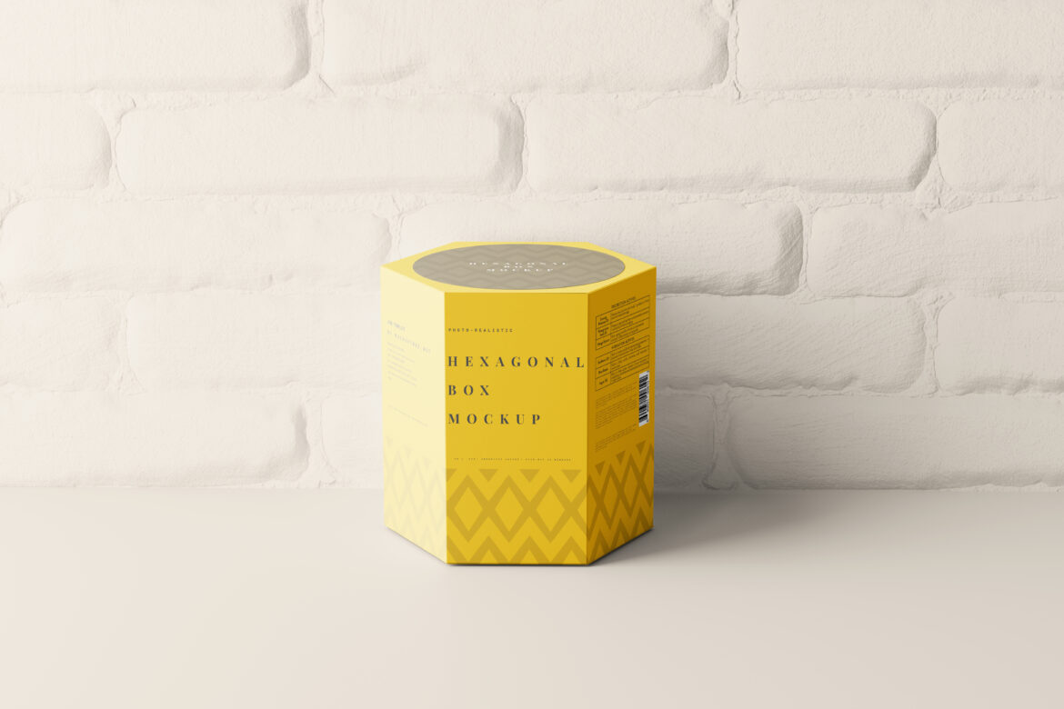 Hexagonal Box Mockup - Mockup Free