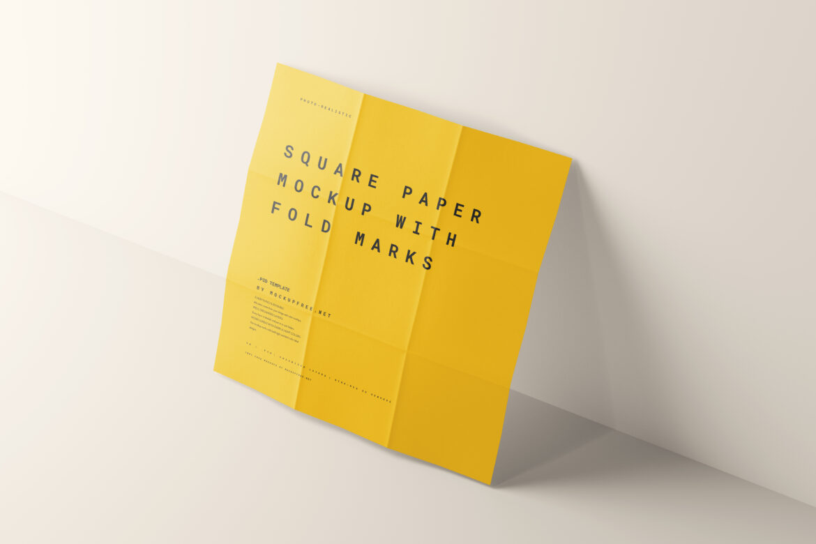 Paper Mockup with Fold Marks - Mockup Free