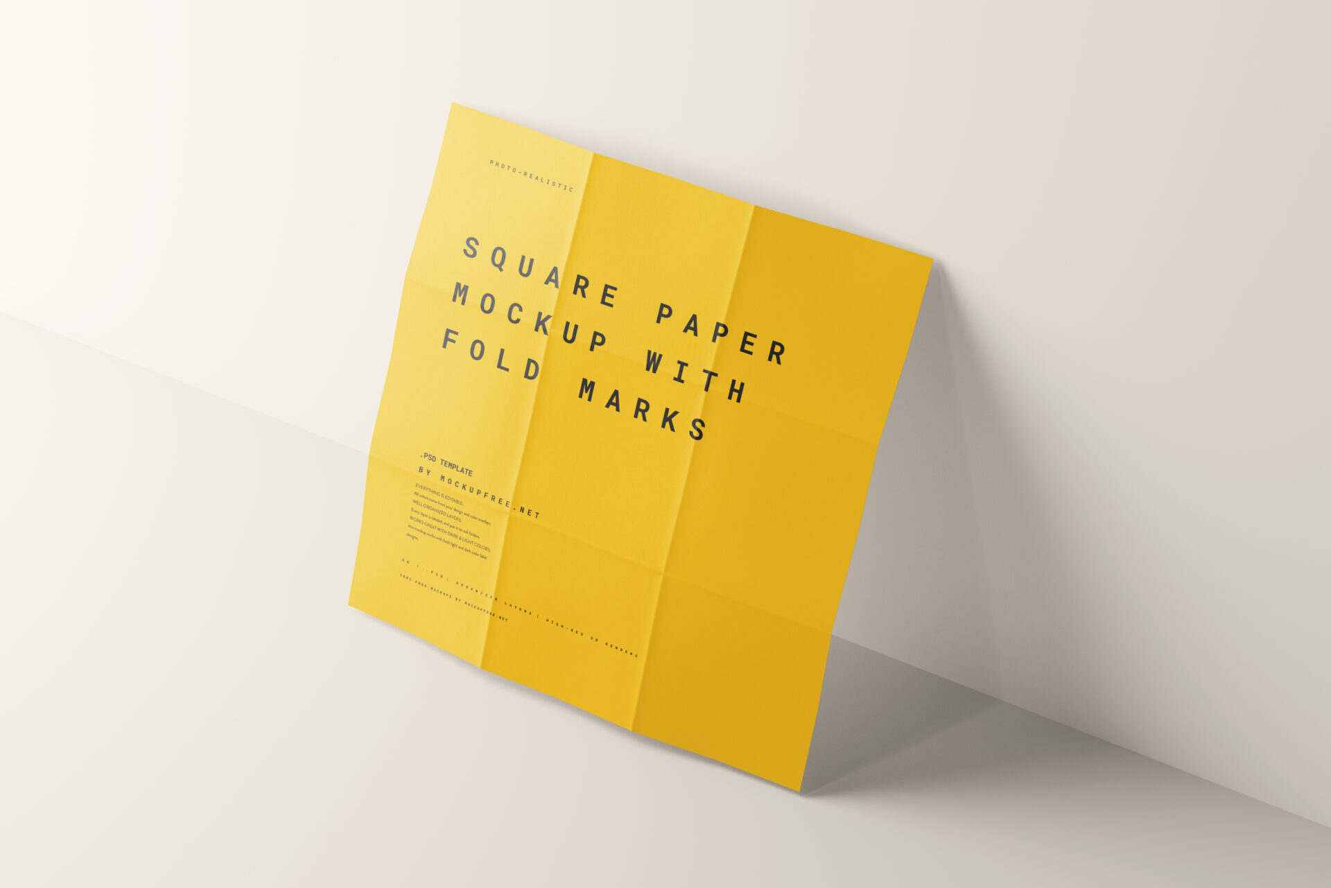 Paper Mockup with Fold Marks - Mockup Free