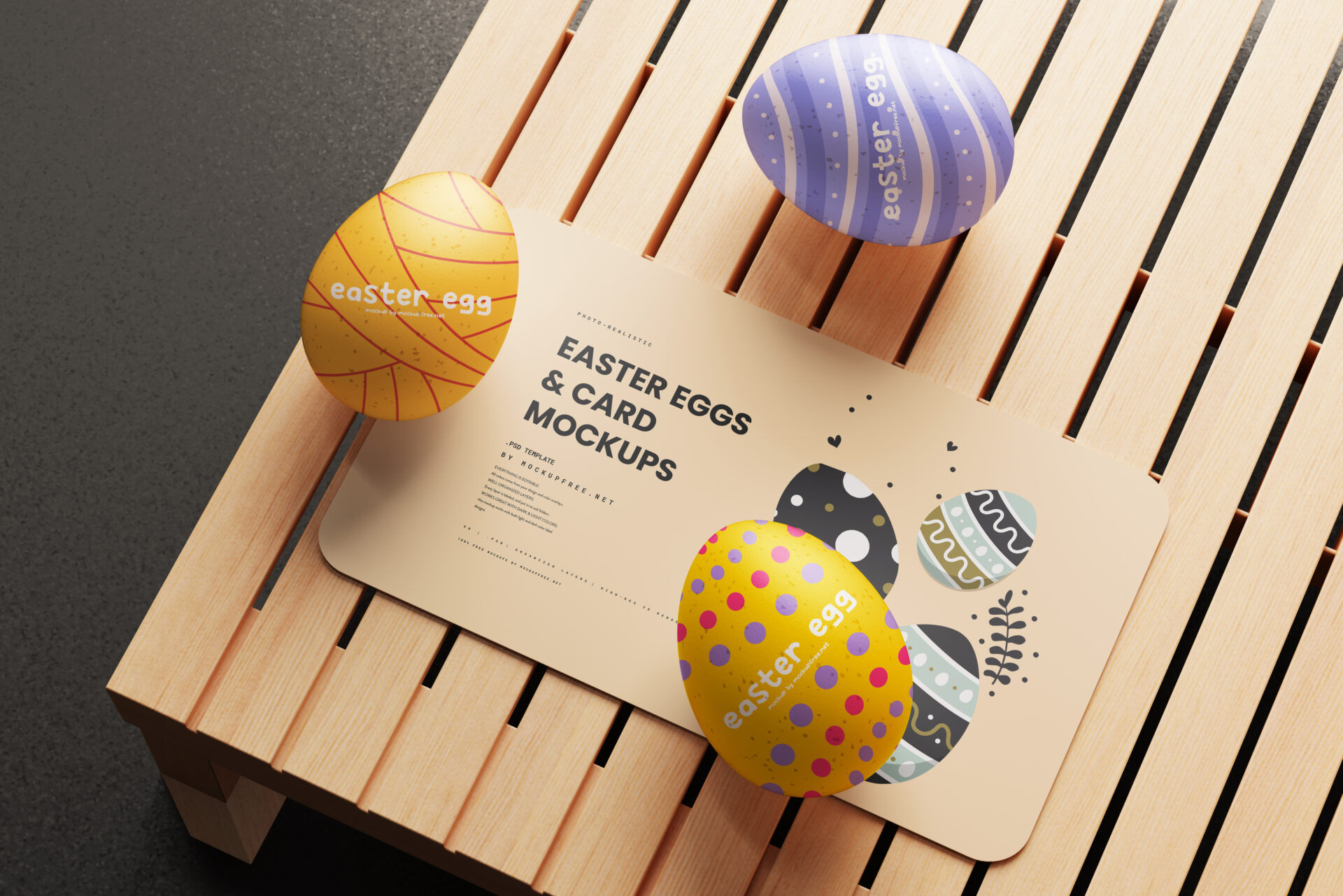 Easter Eggs & Card Mockups - Mockup Free