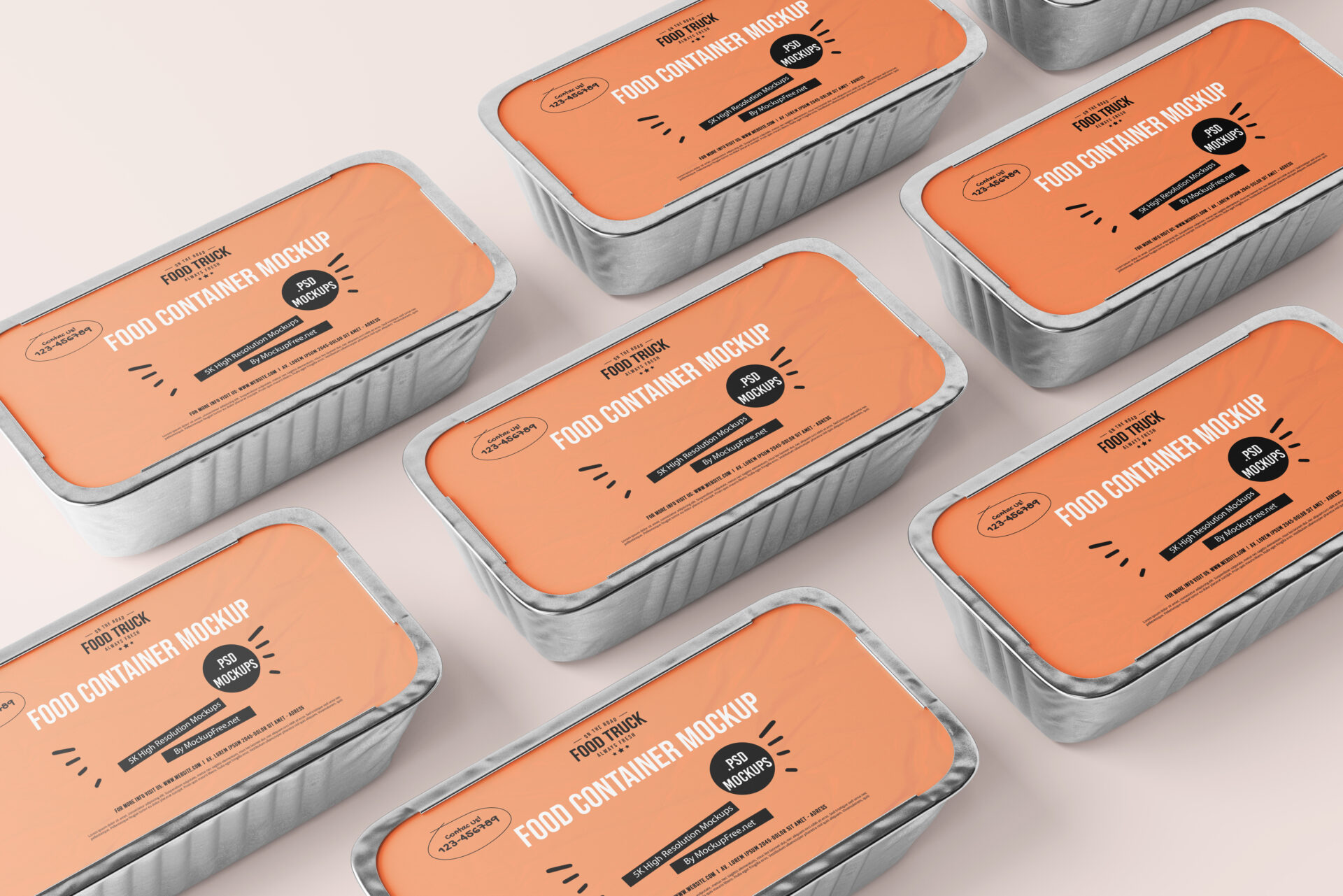 Aluminum Food Container Mockup - Mockup Free