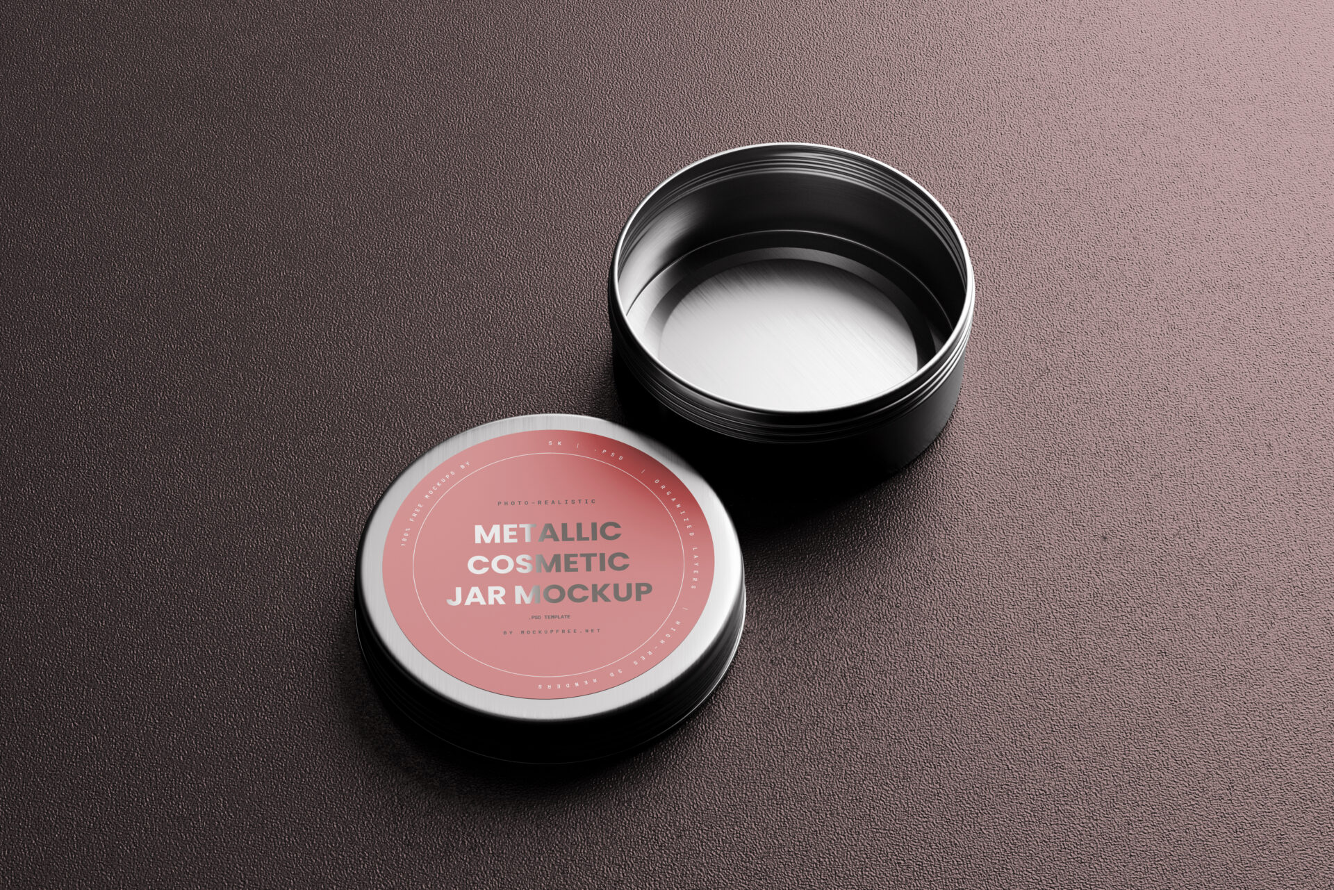 Flat Metallic Jar Mockups - Mockup Free