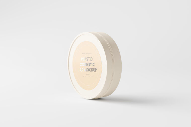 Flat Plastic Cosmetic Jar Mockups - Mockup Free