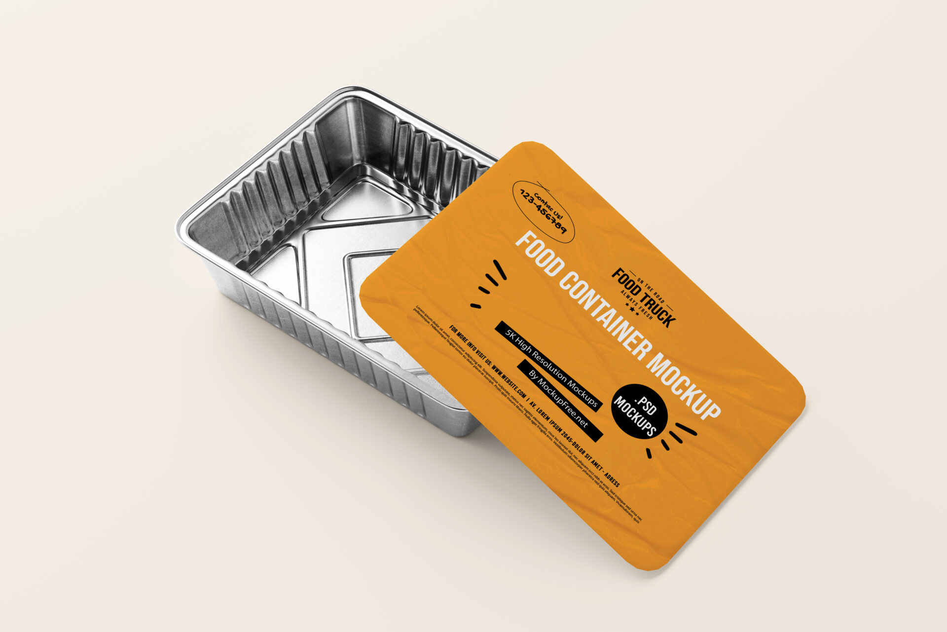 Large Aluminum Food Container Box Mockup - Mockup Free