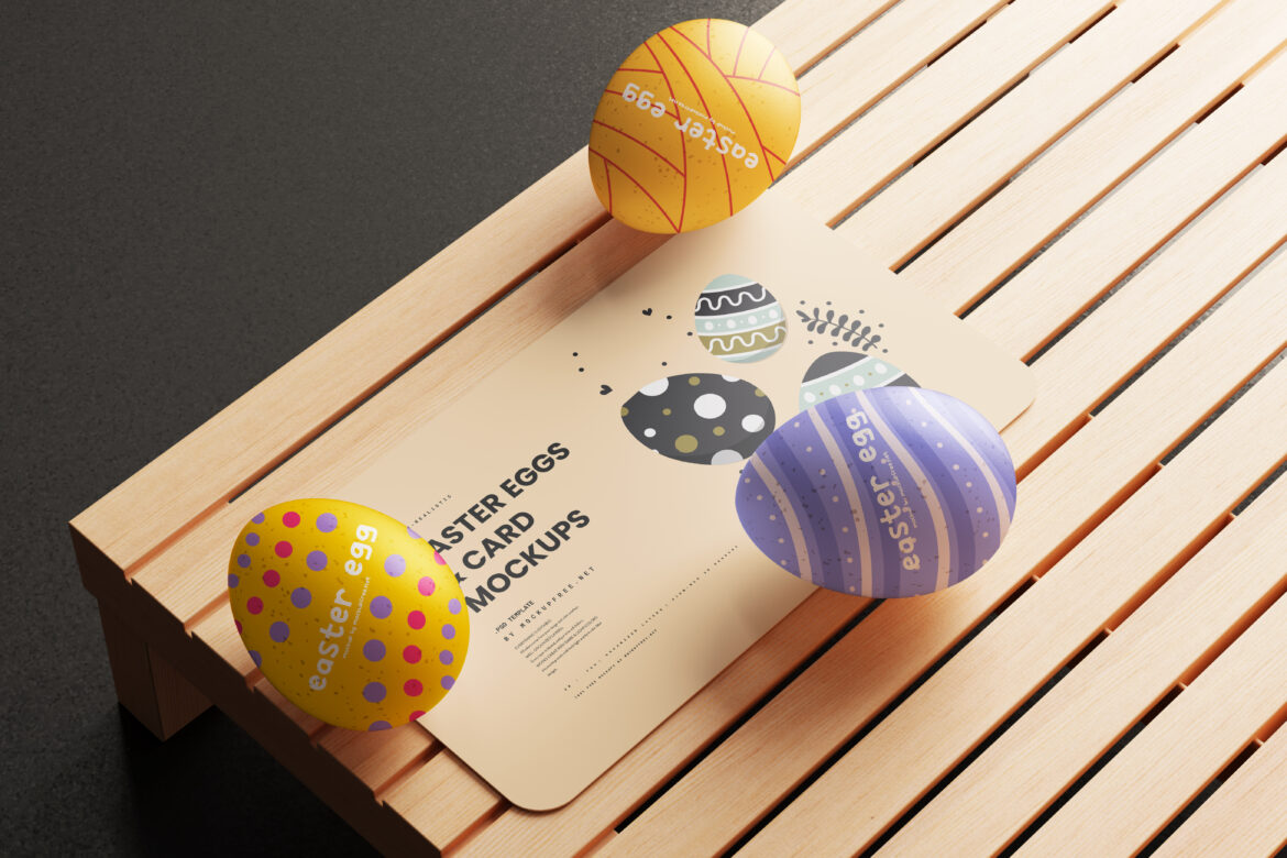 Easter Eggs & Card Mockups - Mockup Free