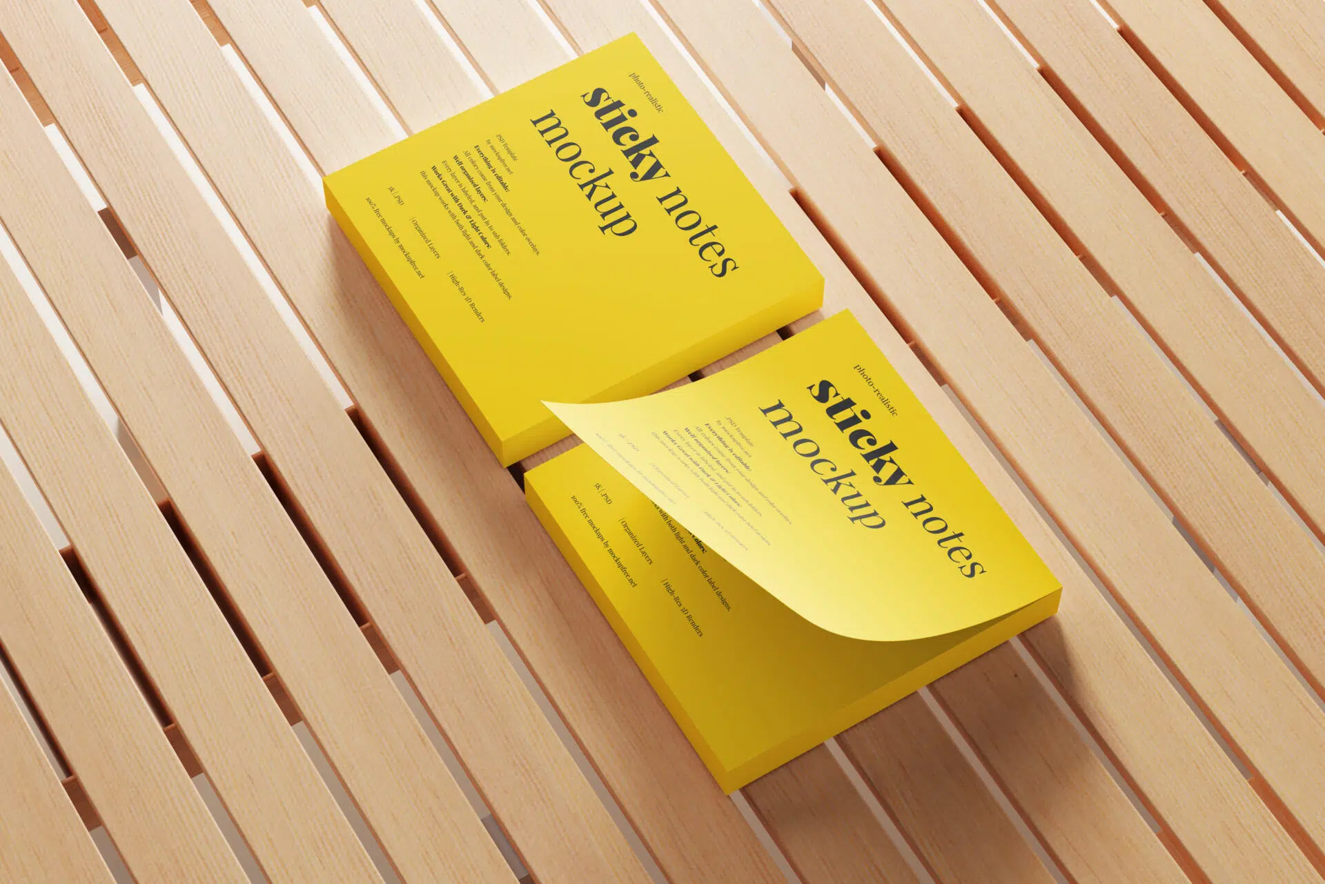 Sticky Note Mockups - Mockup Free