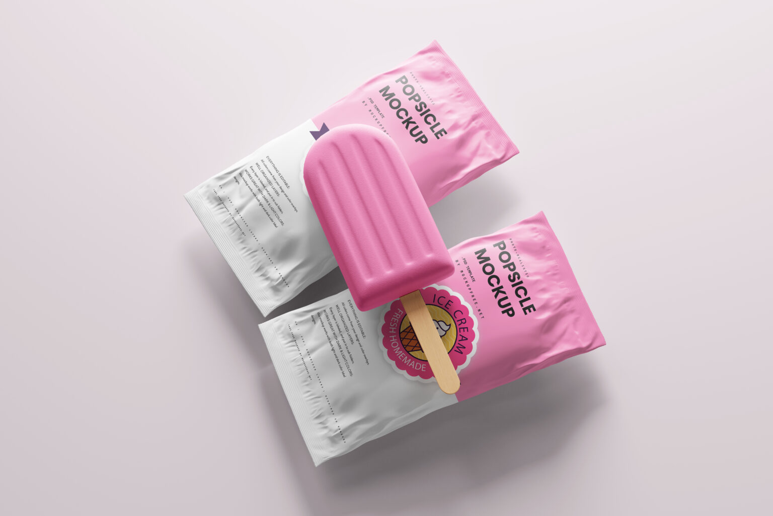 Popsicle Ice Cream Packaging Mockup - Mockup Free