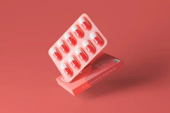 Capsule Blister with Box Mockup - Mockup Free