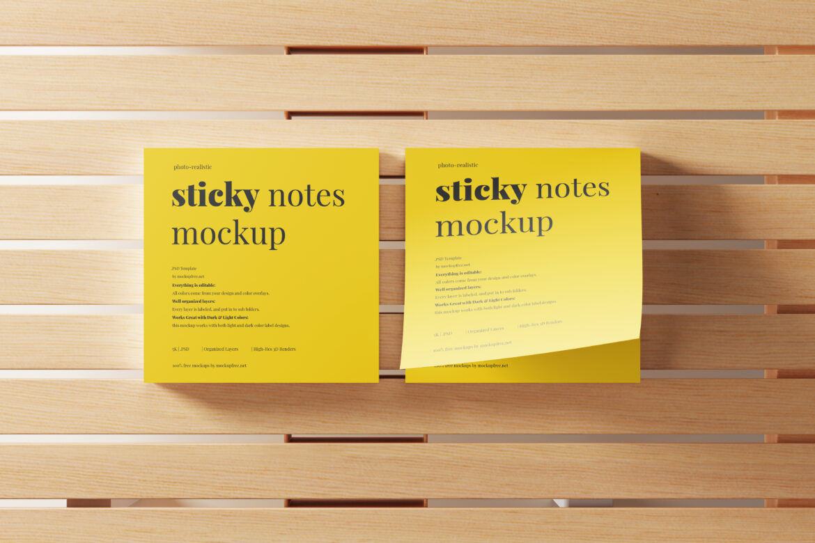 Sticky Note Mockups - Mockup Free