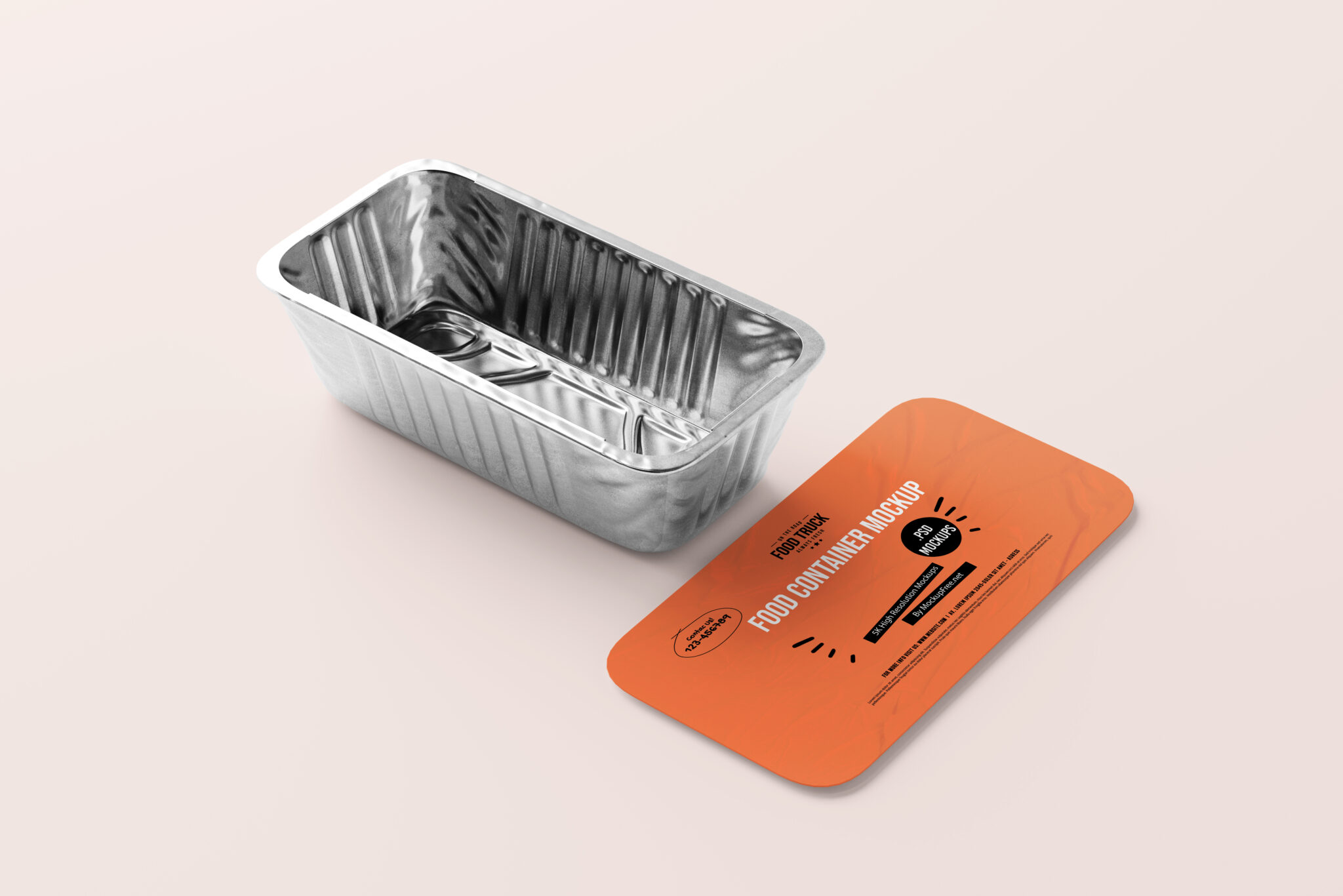 Aluminum Food Container Mockup - Mockup Free
