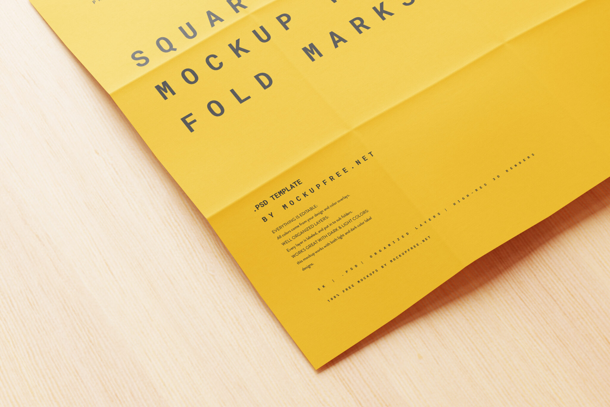 Paper Mockup with Fold Marks - Mockup Free