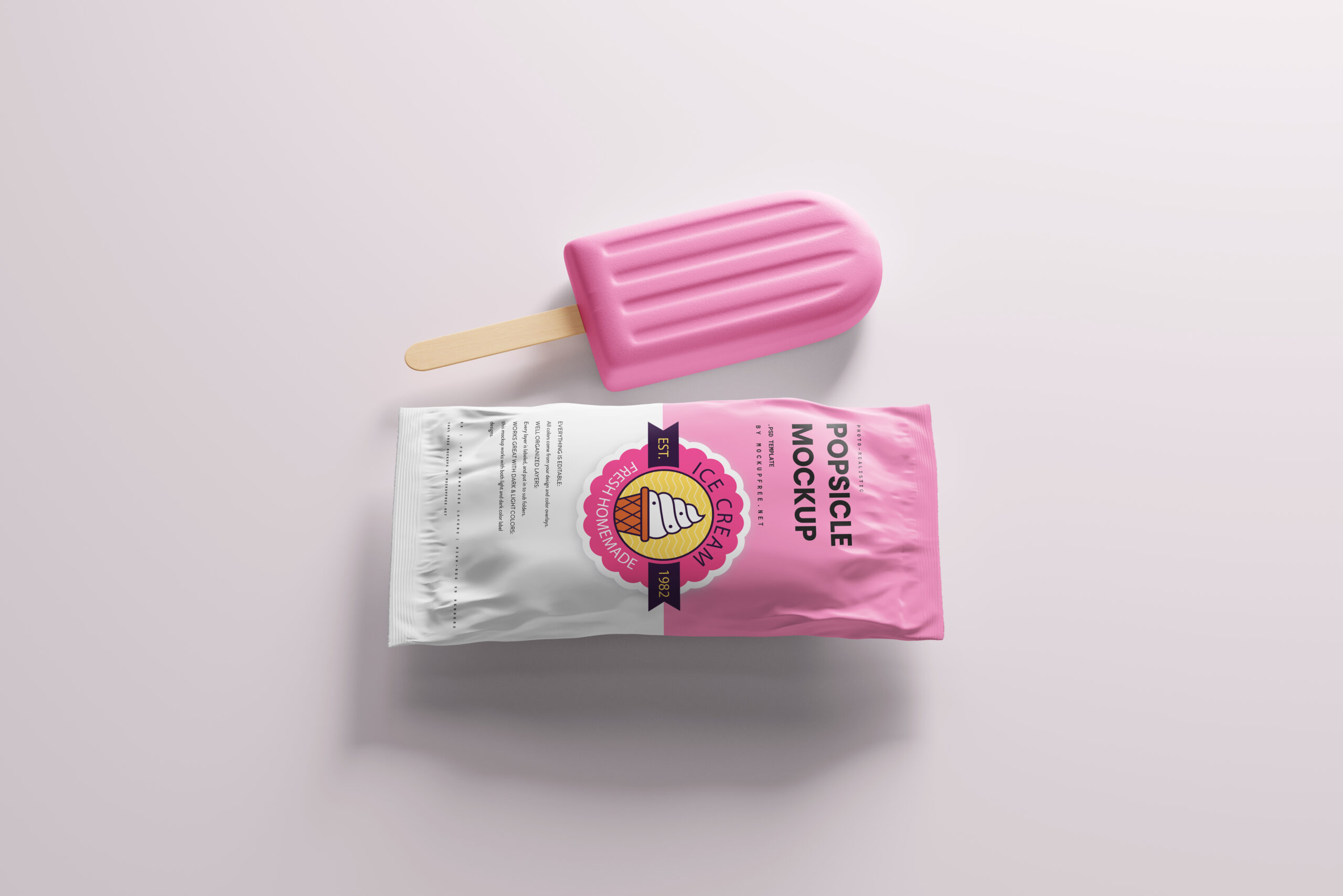 Popsicle Ice Cream Packaging Mockup Mockup Free