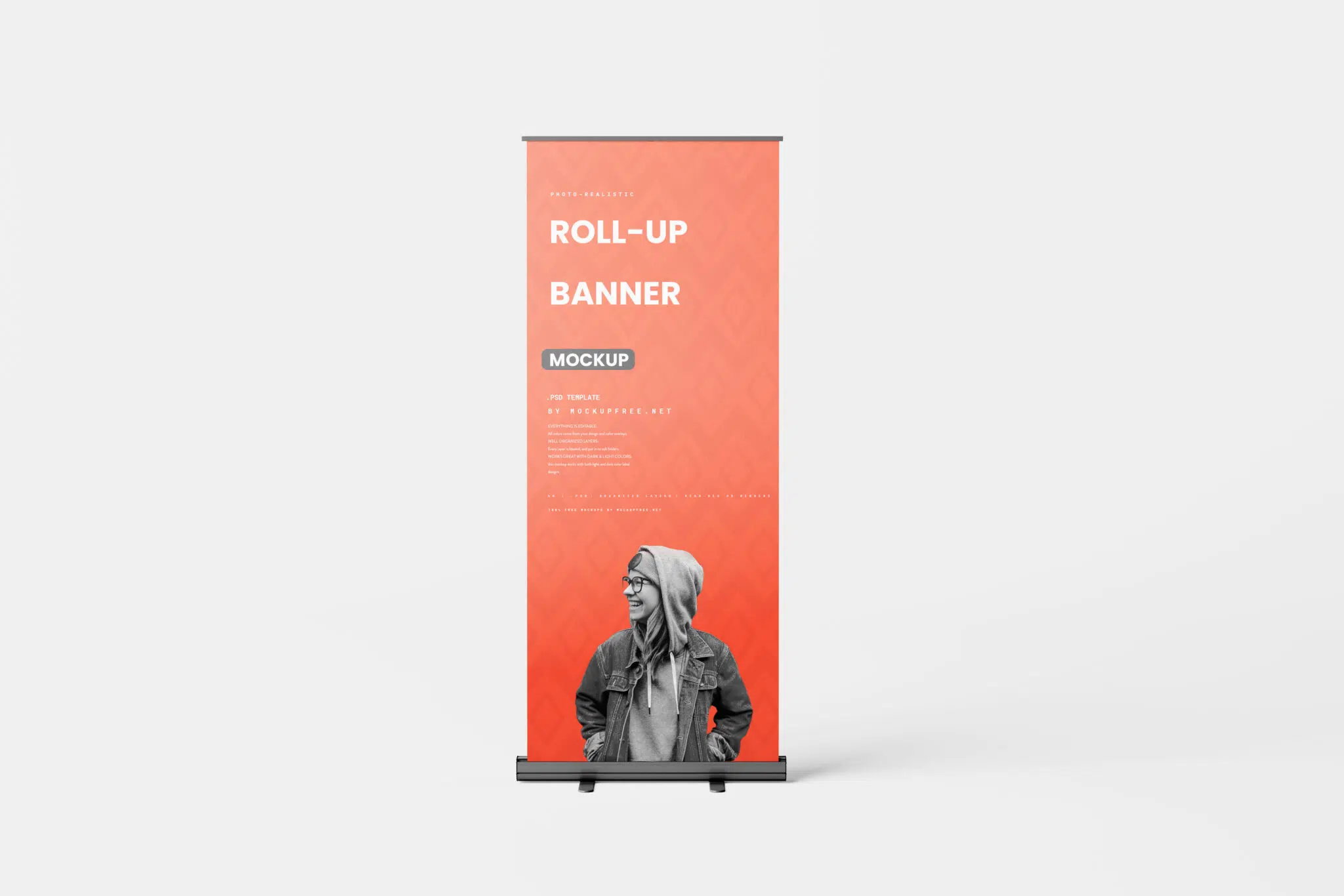 Banner Stand or Roll-up Banner Mockup - Mockup Free