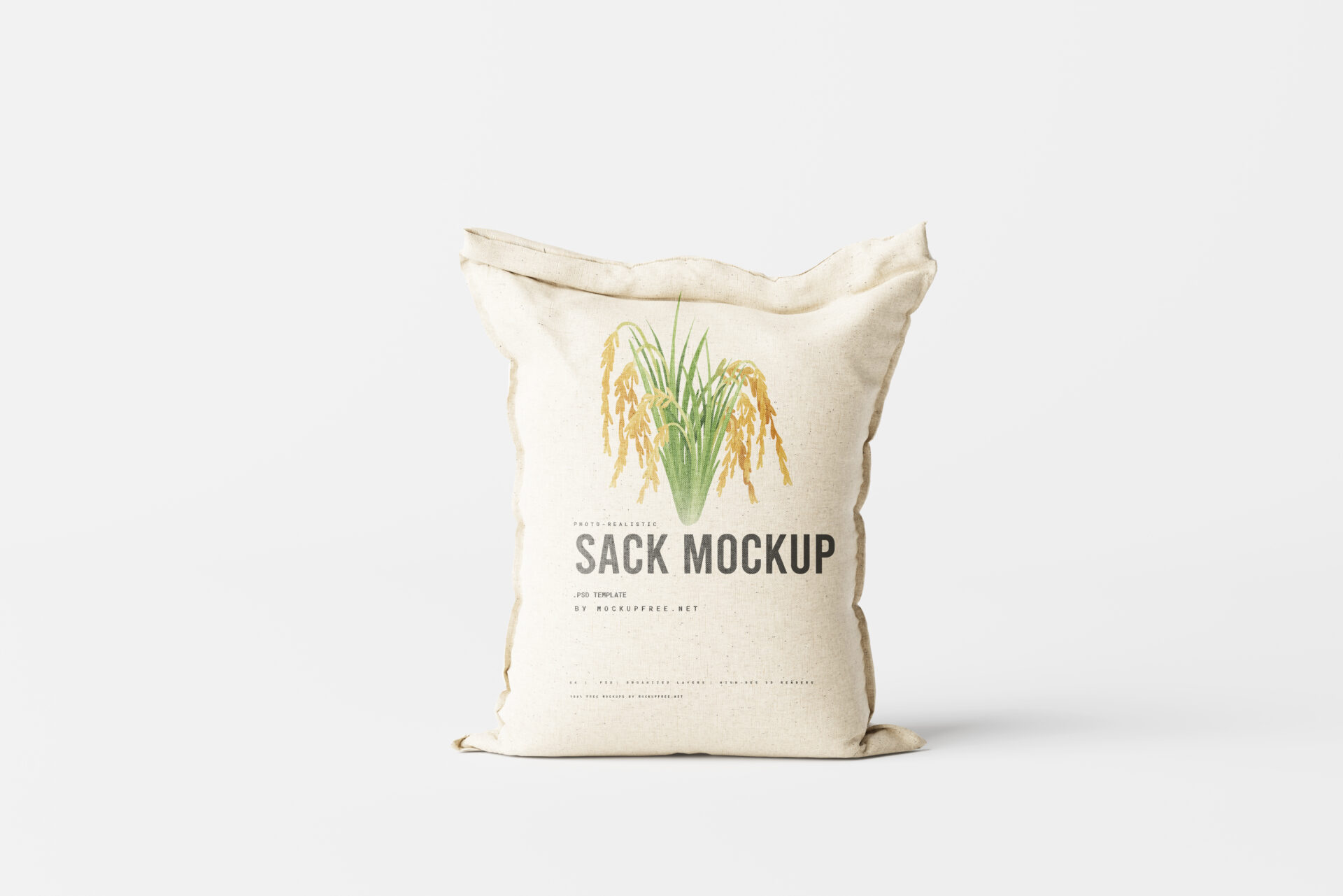 Rice or Food Sack Mockup - Mockup Free