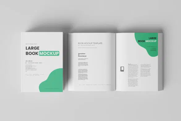 Large Hard Cover Book Mockup - Mockup Free