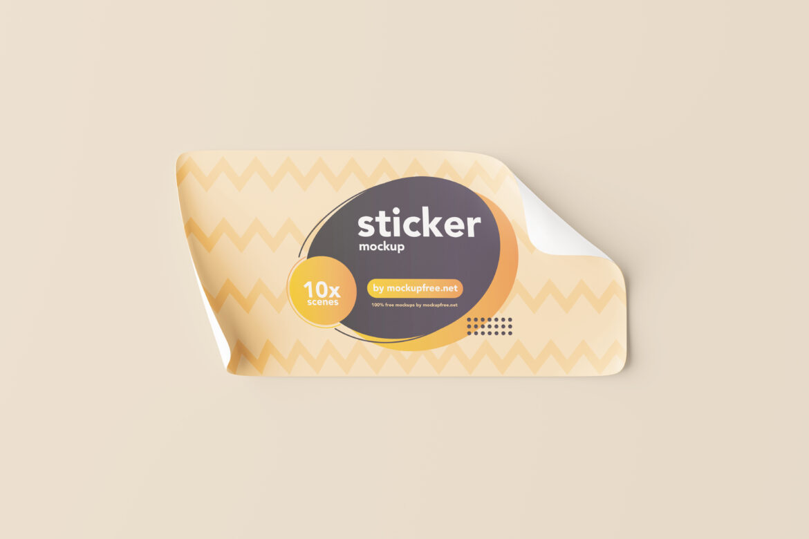 Rectangle Stickers Mockups - Mockup Free