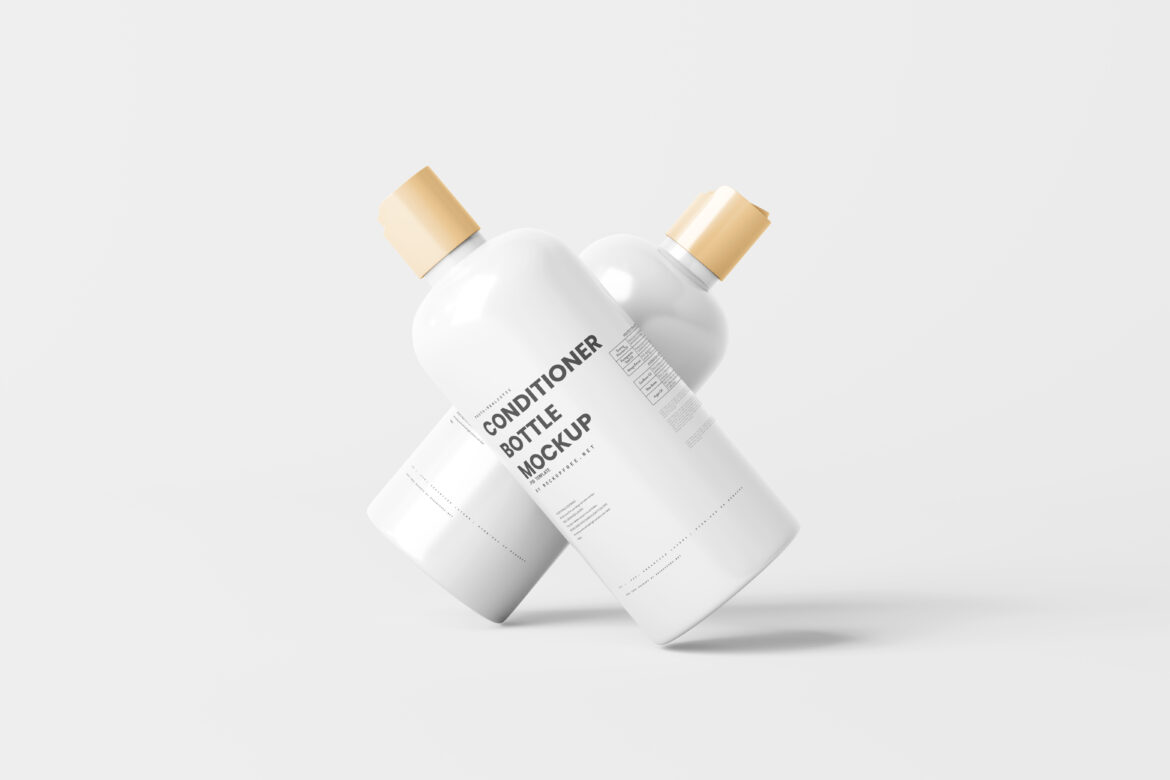 Shampoo and Conditioner Bottles Mockup Scenes - Mockup Free