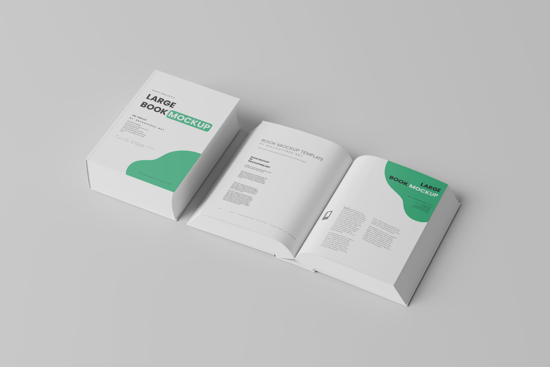 Large Size Book Cover and Inner Page Mockups - Mockup Free