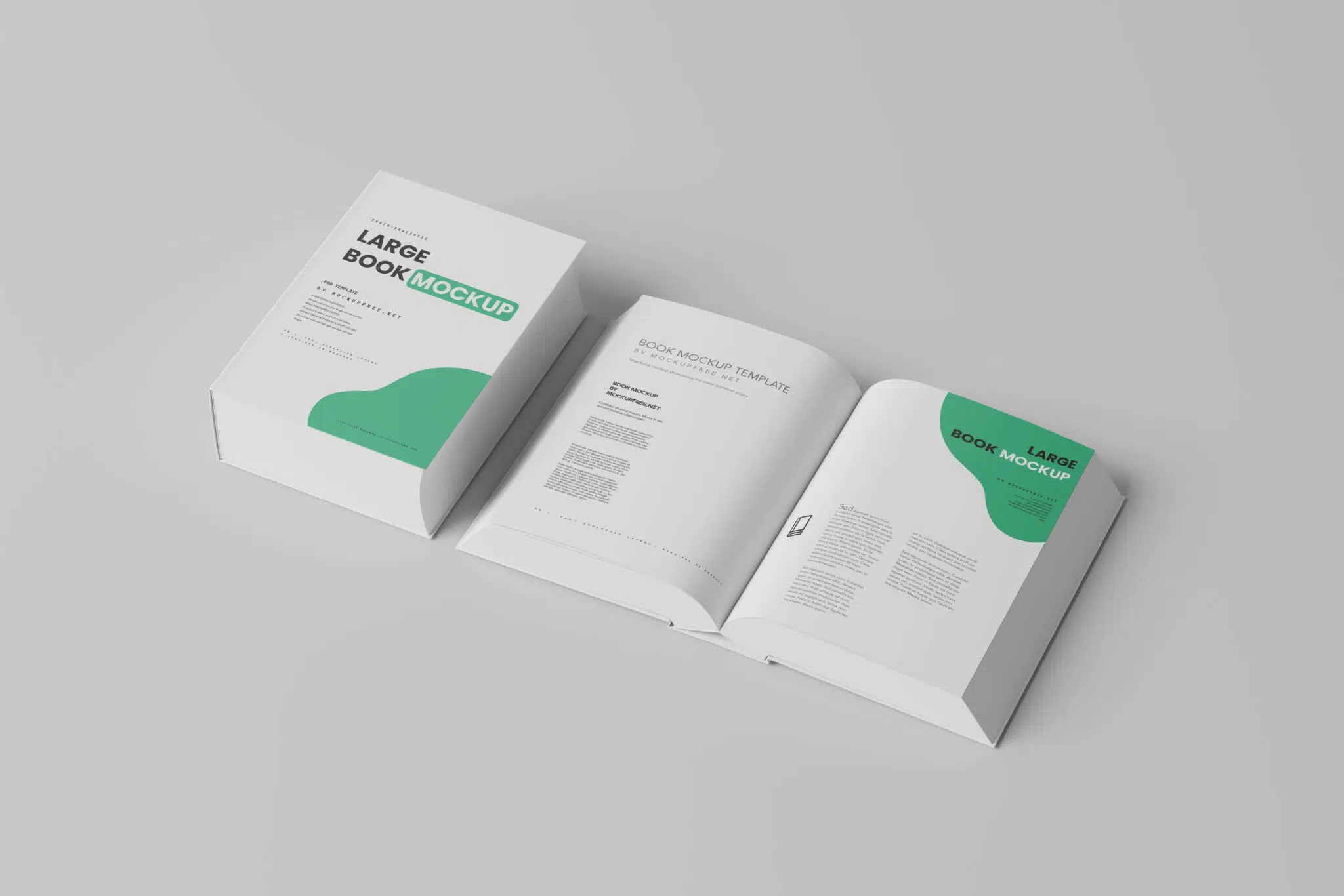 Large Size Book Cover and Inner Page Mockups - Mockup Free