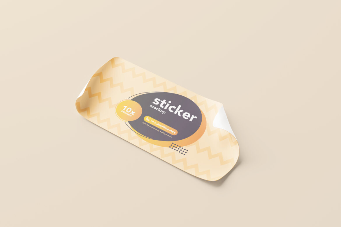 Rectangle Stickers Mockups - Mockup Free