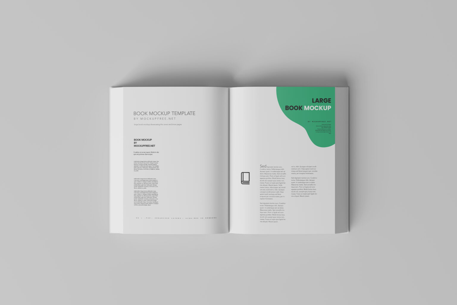 Large Size Book Cover and Inner Page Mockups - Mockup Free