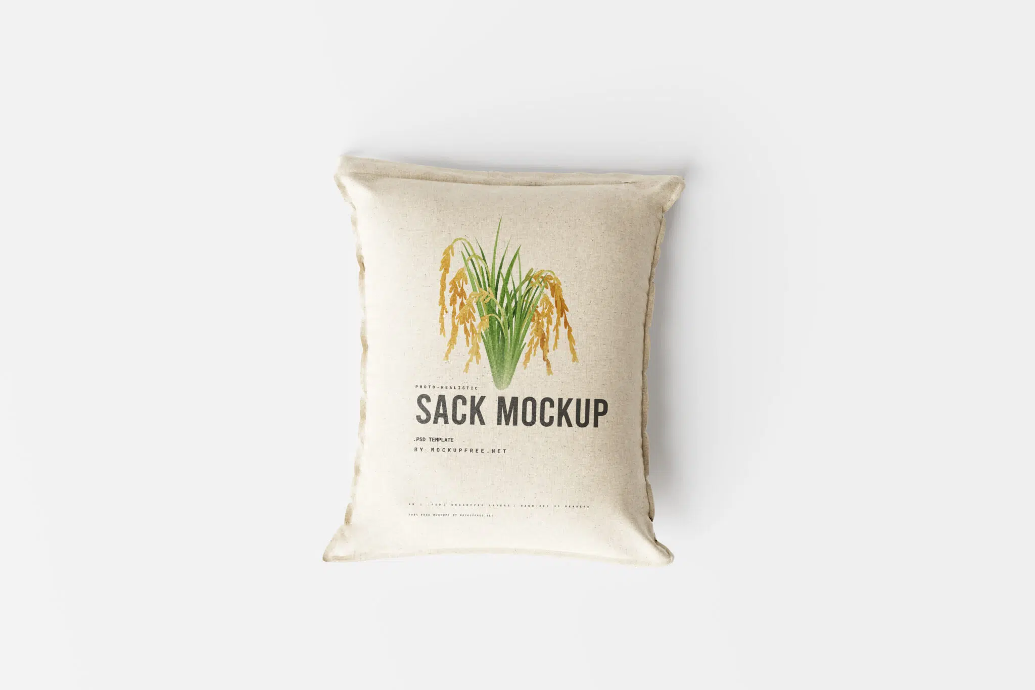 Rice or Food Sack Mockup - Mockup Free