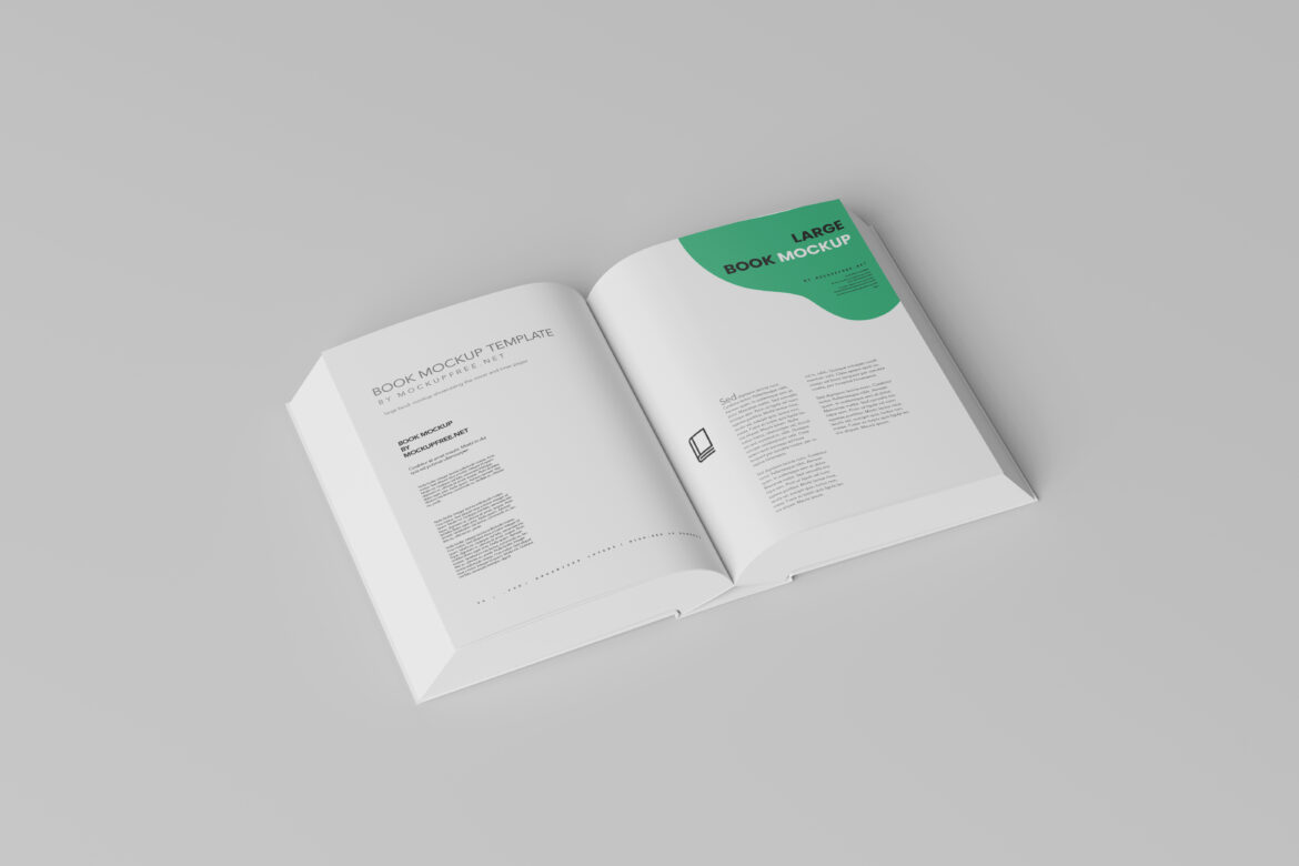 Large Size Book Cover and Inner Page Mockups - Mockup Free
