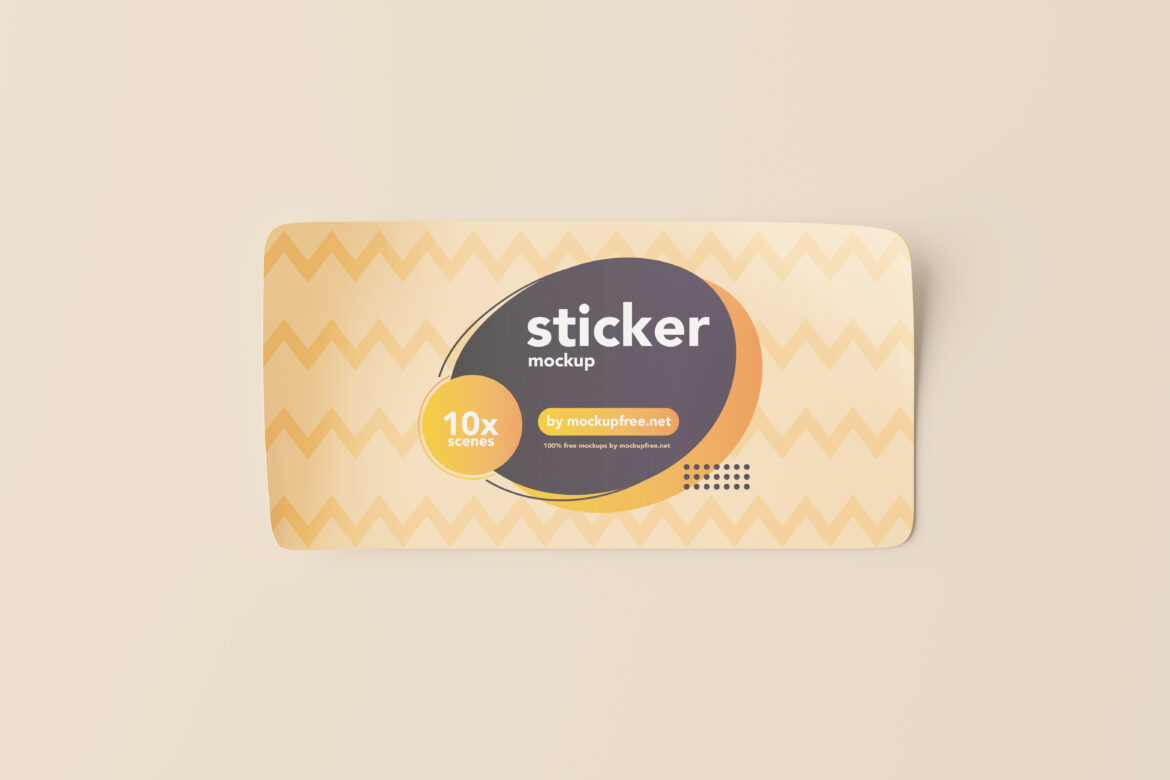 Rectangle Stickers Mockups - Mockup Free