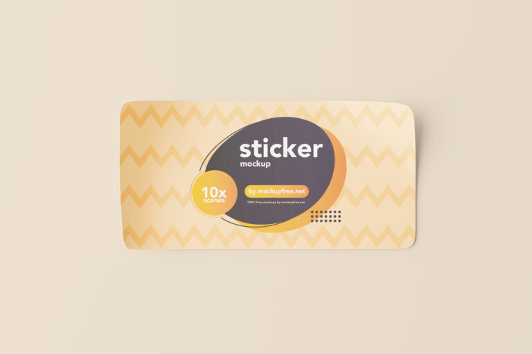 Rectangle Stickers Mockups - Mockup Free