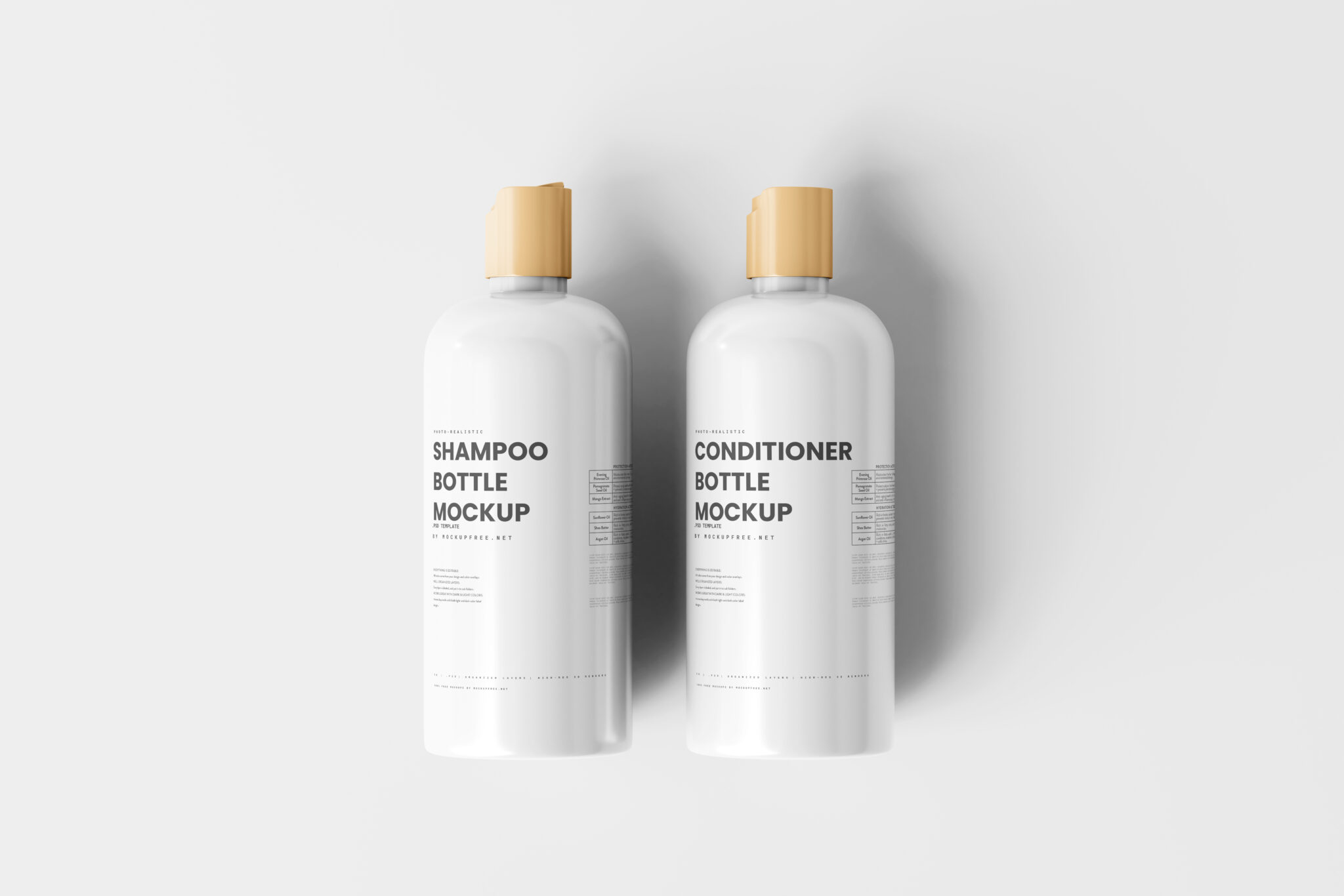 Shampoo and Conditioner Bottles Mockup Scenes - Mockup Free