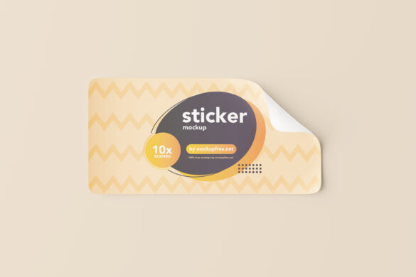 Rectangle Stickers Mockups - Mockup Free