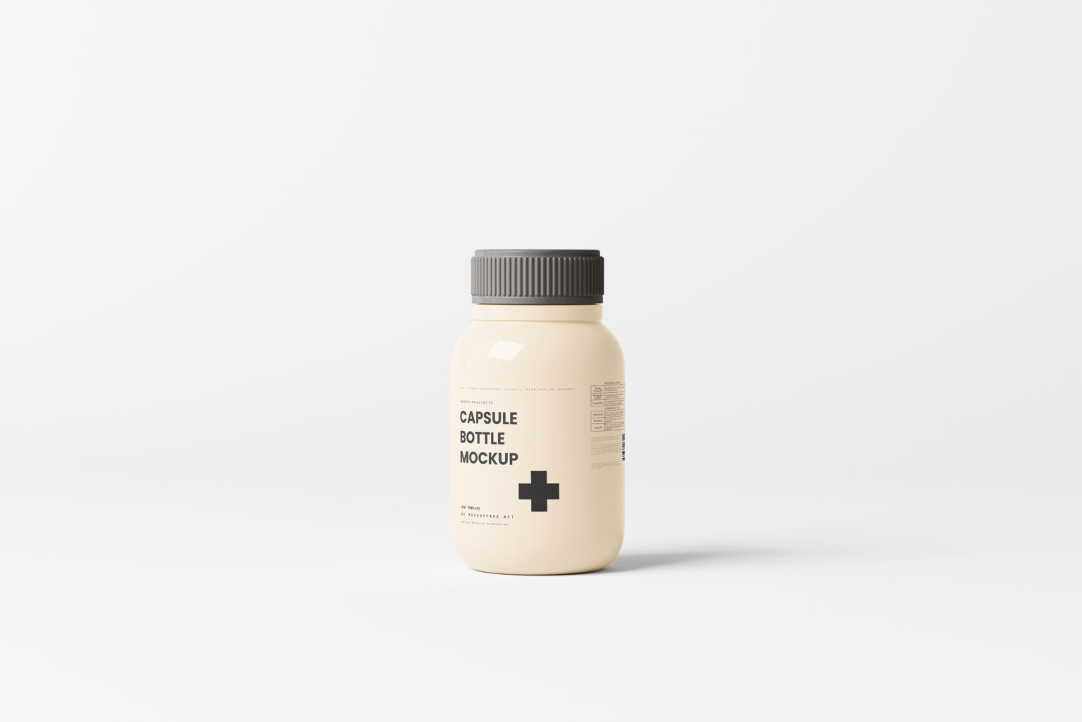 Capsule Bottle with Box Mockup - Mockup Free