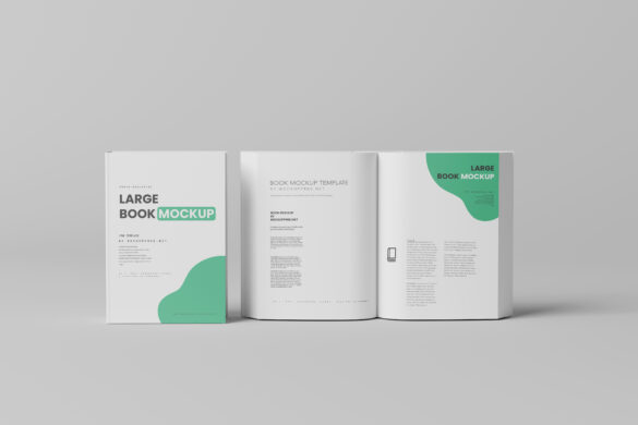Large Size Book Cover and Inner Page Mockups - Mockup Free