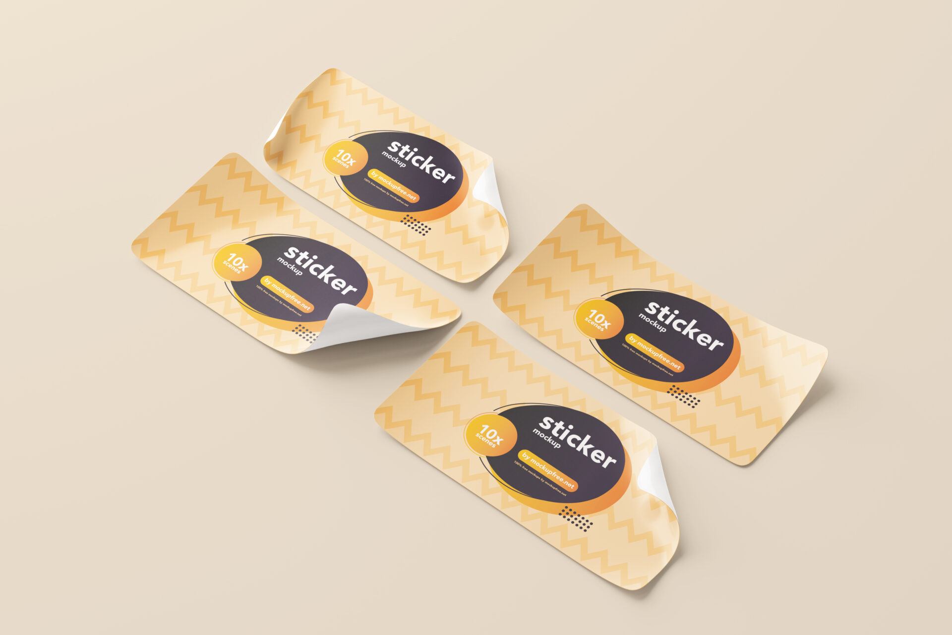 Rectangle Stickers Mockups - Mockup Free