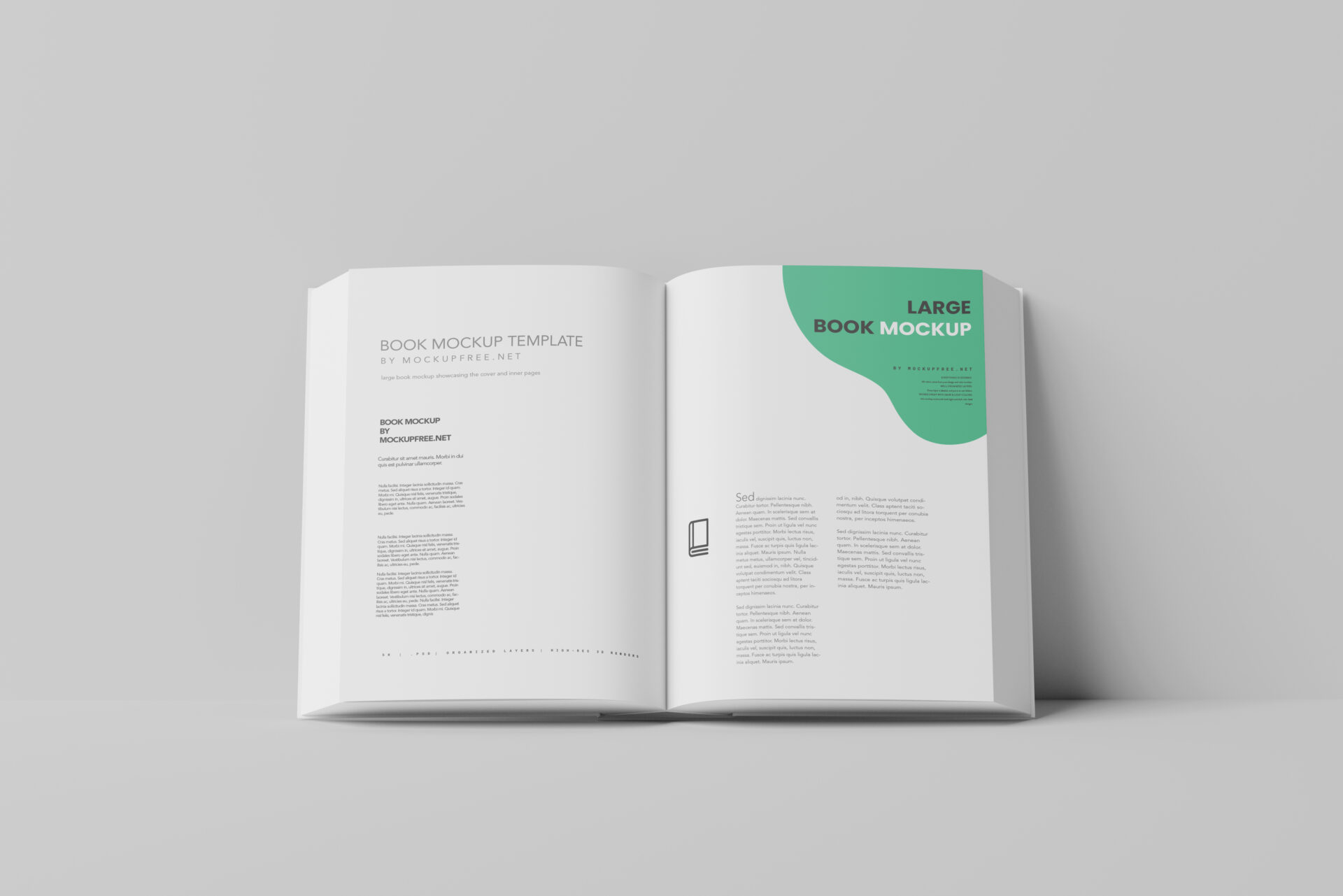 Large Size Book Cover and Inner Page Mockups - Mockup Free