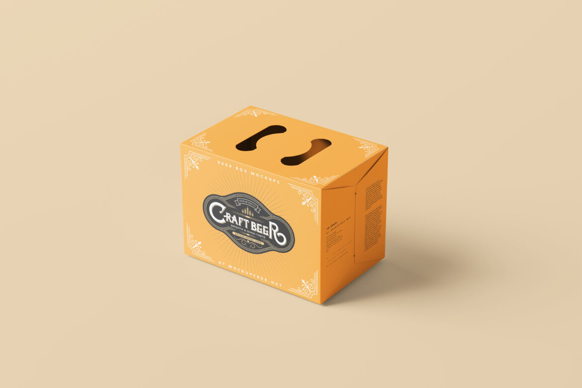 Beer Bottle Box / Carrying Case Mockups - Mockup Free