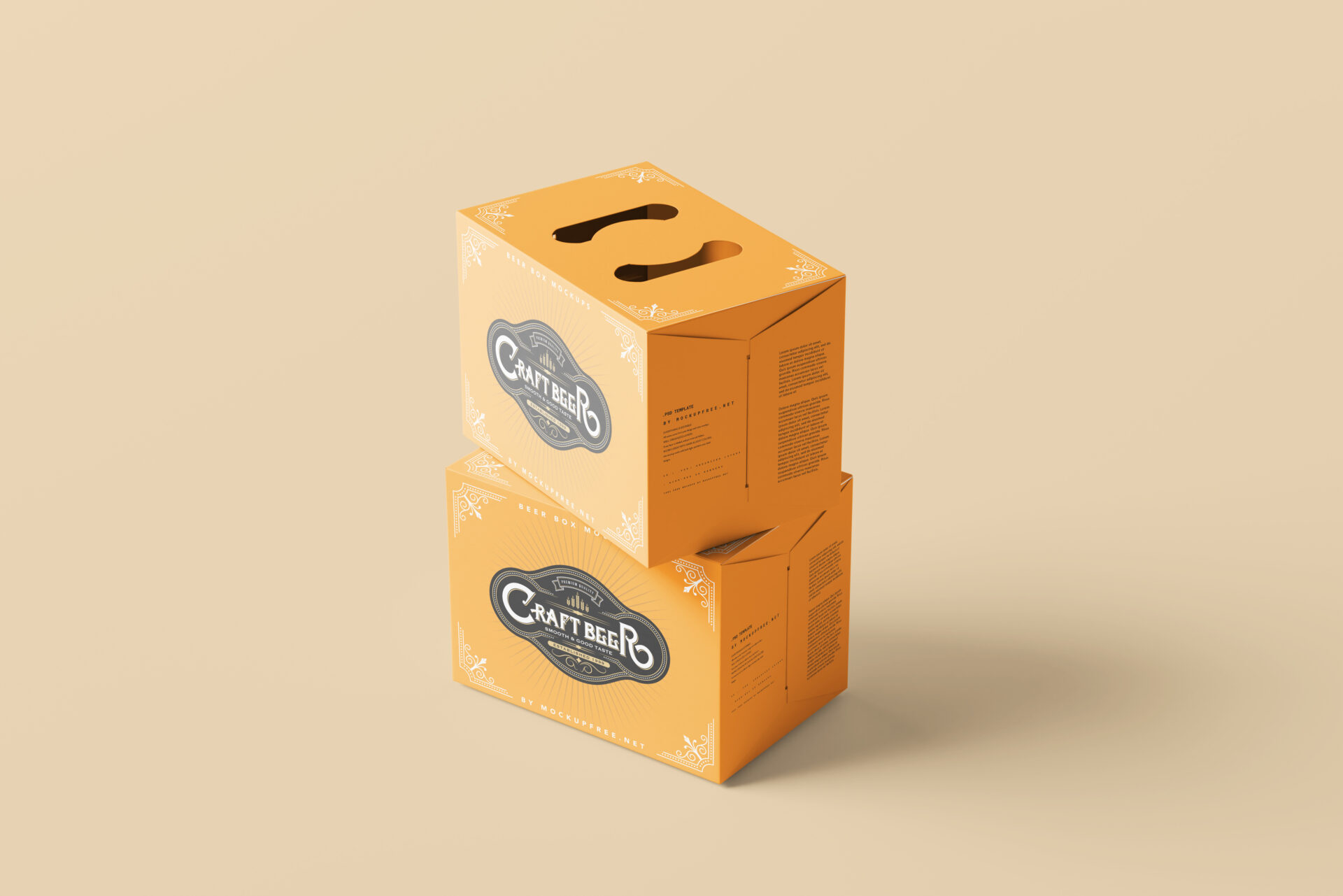 Beer Bottle Box / Carrying Case Mockups - Mockup Free