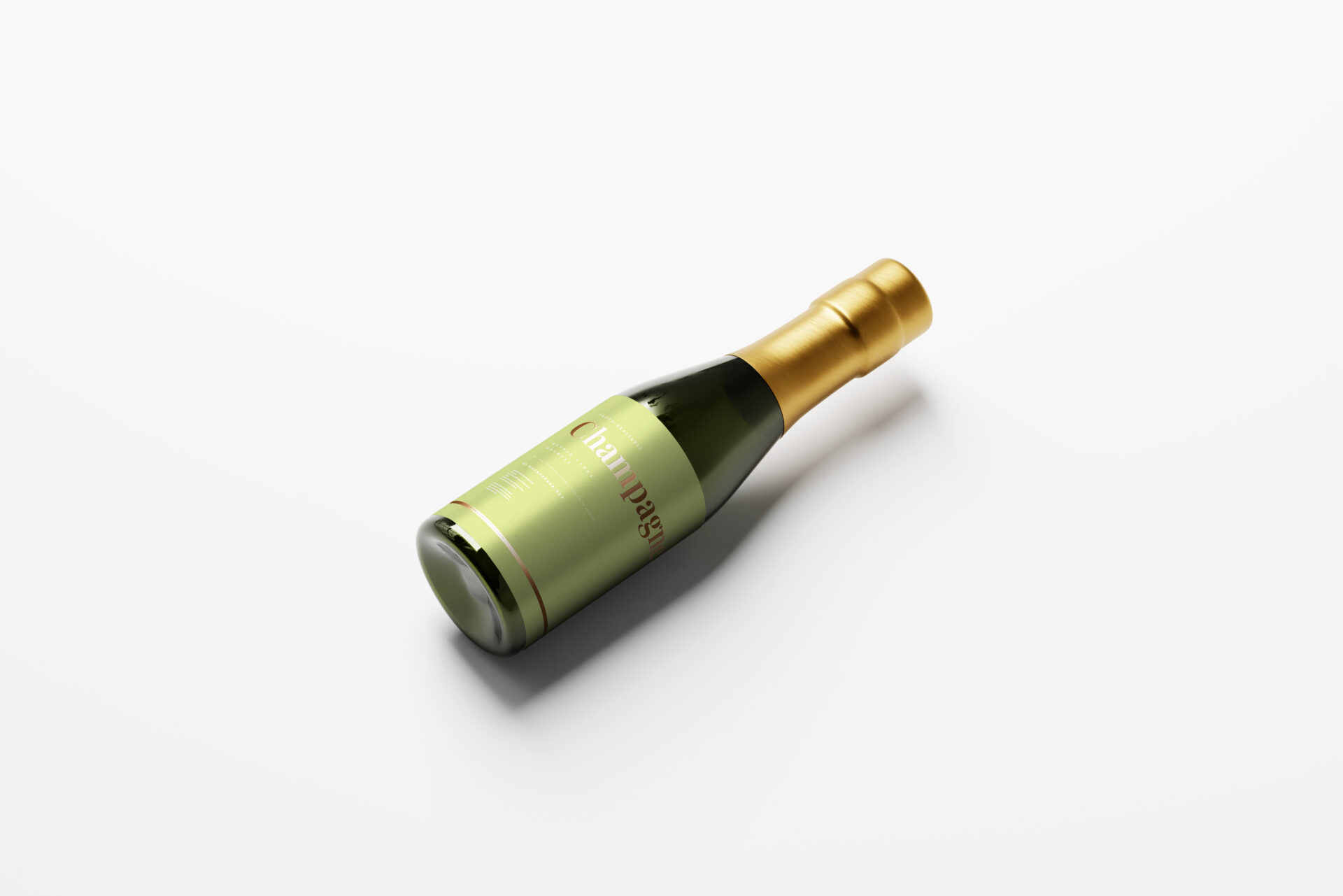 Small Mini Wine or Champagne Bottle Mockups - Mockup Free
