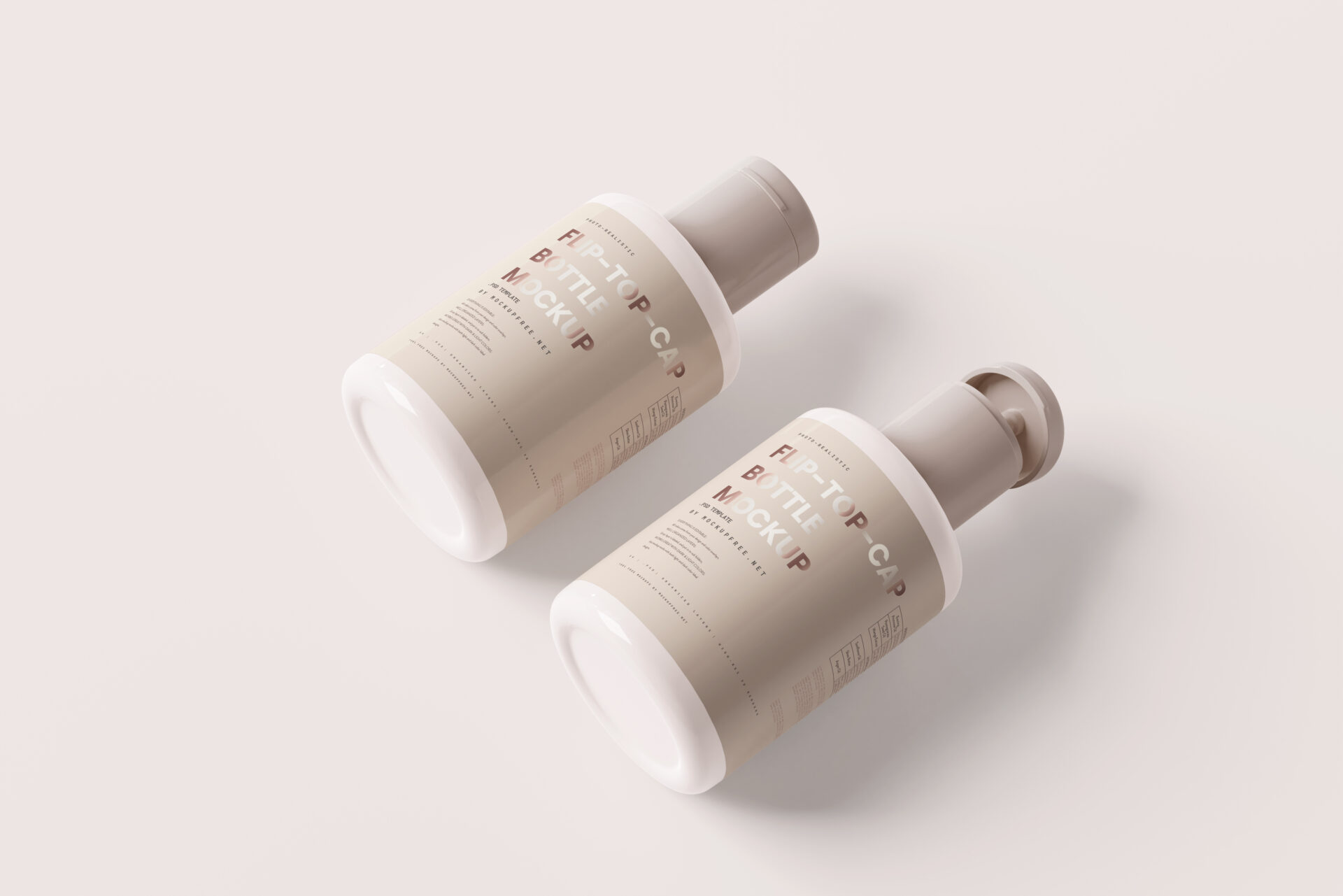 Flip-Top Cap Plastic Bottle Mockups - Mockup Free