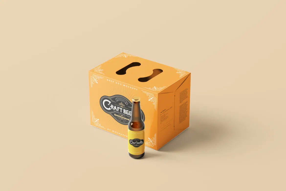 Beer Bottle Box / Carrying Case Mockups - Mockup Free