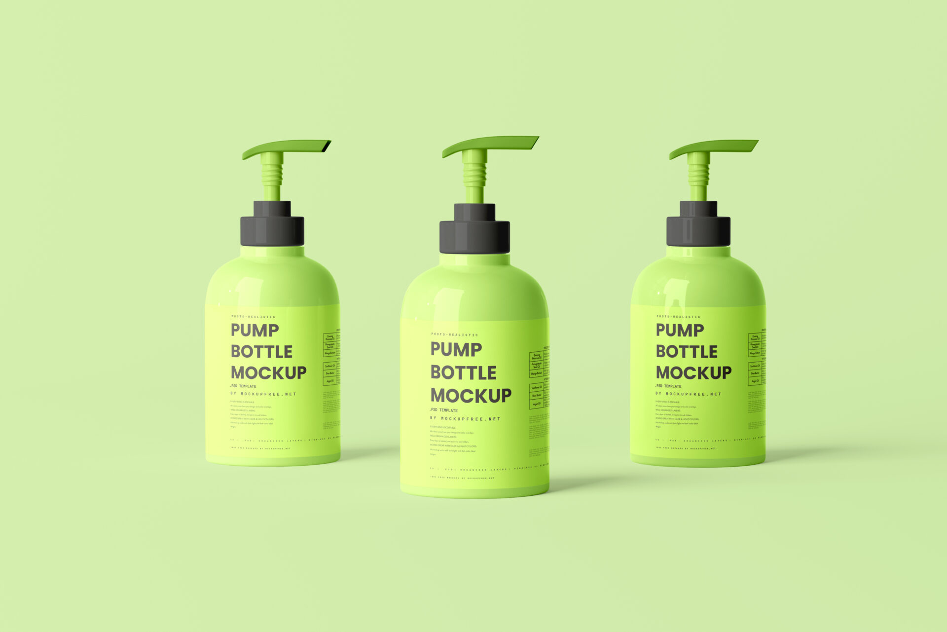 Stubby Plastic Pump Bottle Mockups - Mockup Free