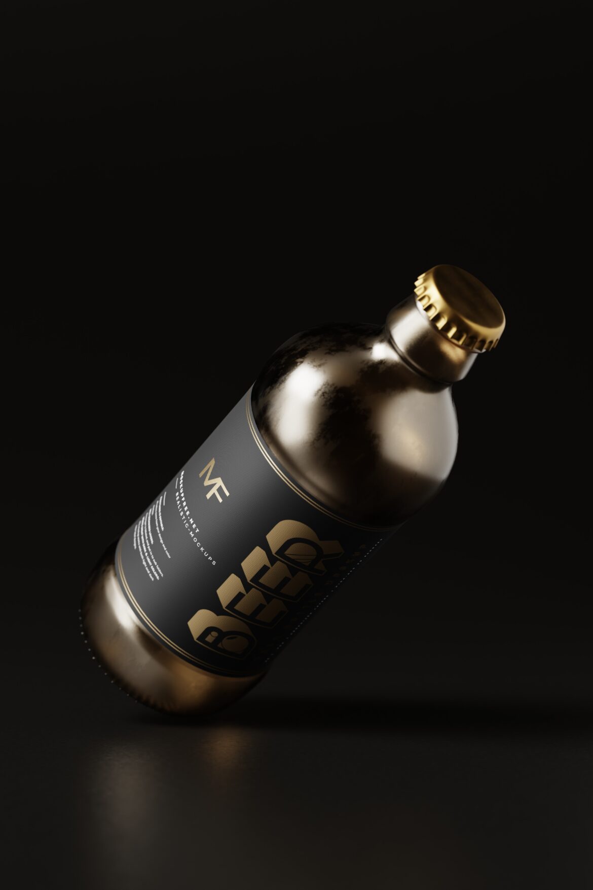 Stubby or Steinie Style Beer Bottle Mockup - Mockup Free